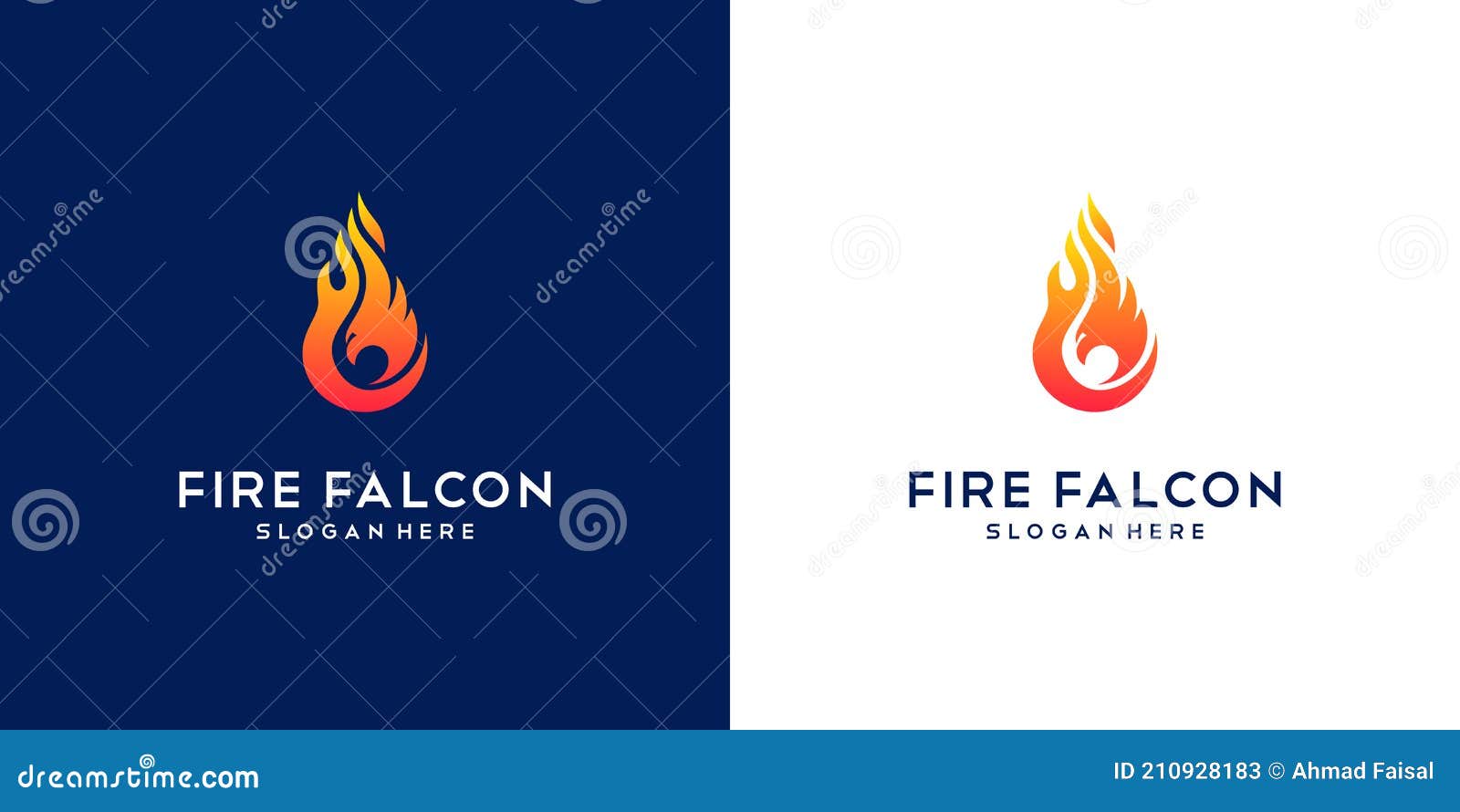 Vector Design of the Falcon Fire Logo. Minimal Flat Design Company ...