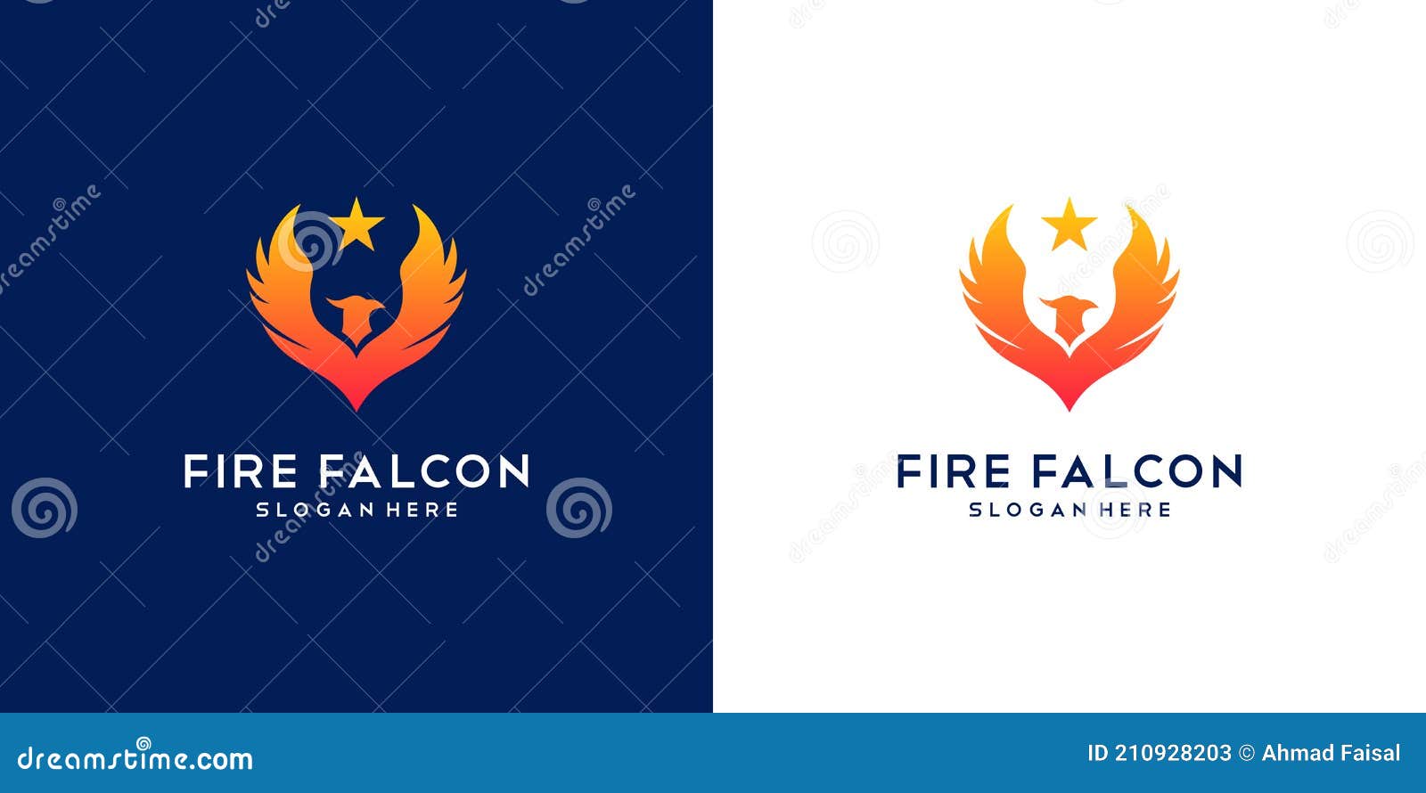 Vector Design of the Falcon Fire Logo. Minimal Flat Design Company ...