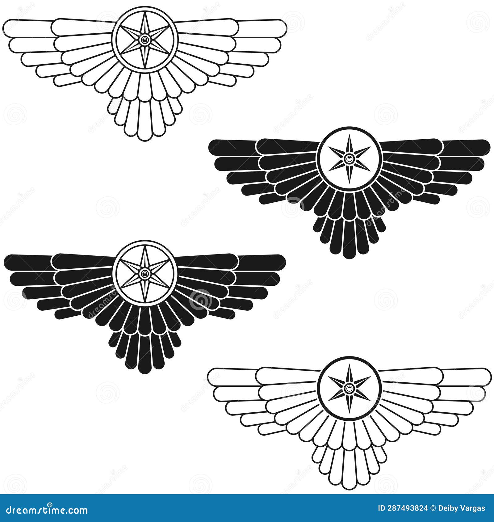 Zoroastrian Winged Disc Vector Design Stock Vector - Illustration of ...