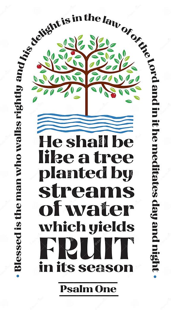 Psalm One Vector Design stock vector. Illustration of encouragement ...