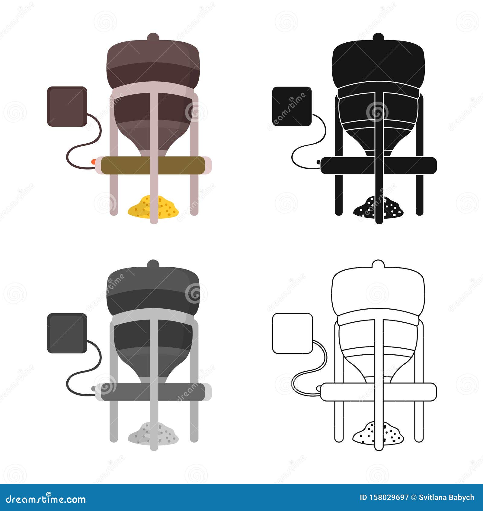 Vector Design of Feed and Machine Icon. Set of Feed and Industry Vector ...
