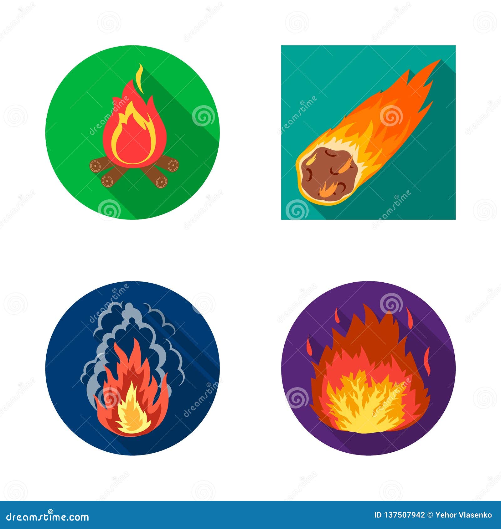 Isolated Object of Fire and Flame Icon. Collection of Fire and Fireball ...
