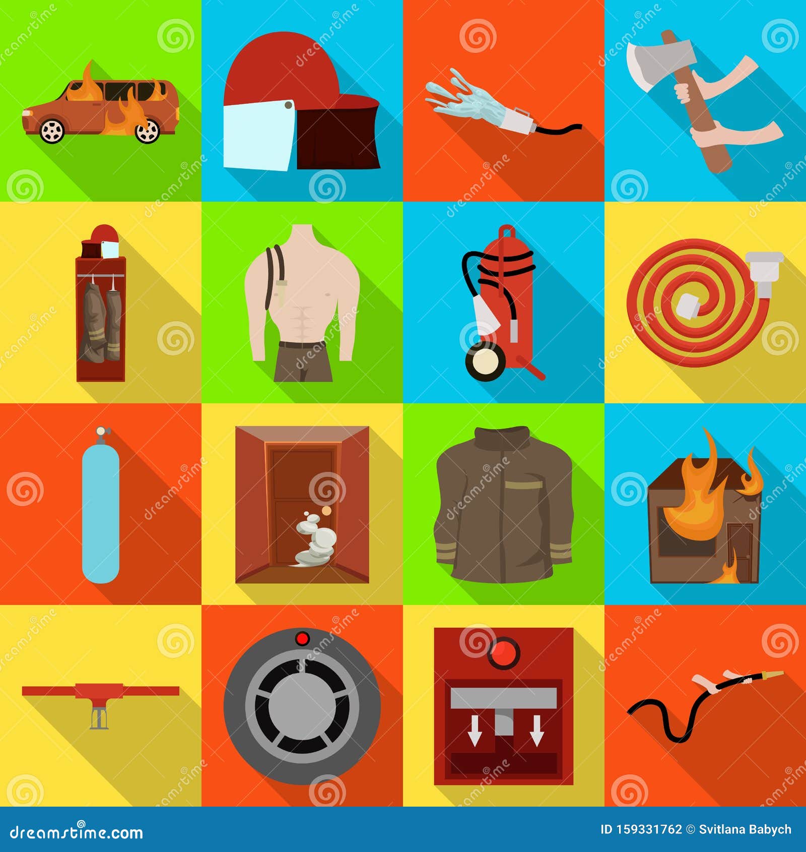 Isolated Object of Firefighters and Fire Logo. Set of Firefighters and ...