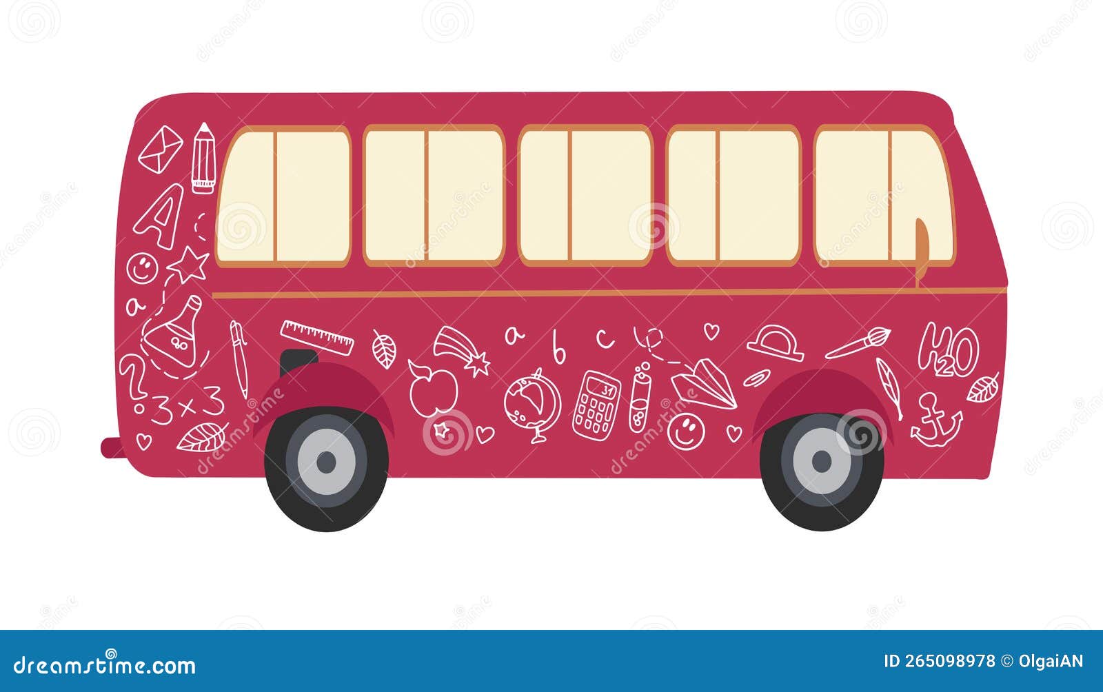 Vector Design of a Flat Bus with Doodle Drawings. Hand-drawn School ... Vector Design of a Flat Bus with Doodle Drawings. Hand-drawn School ...