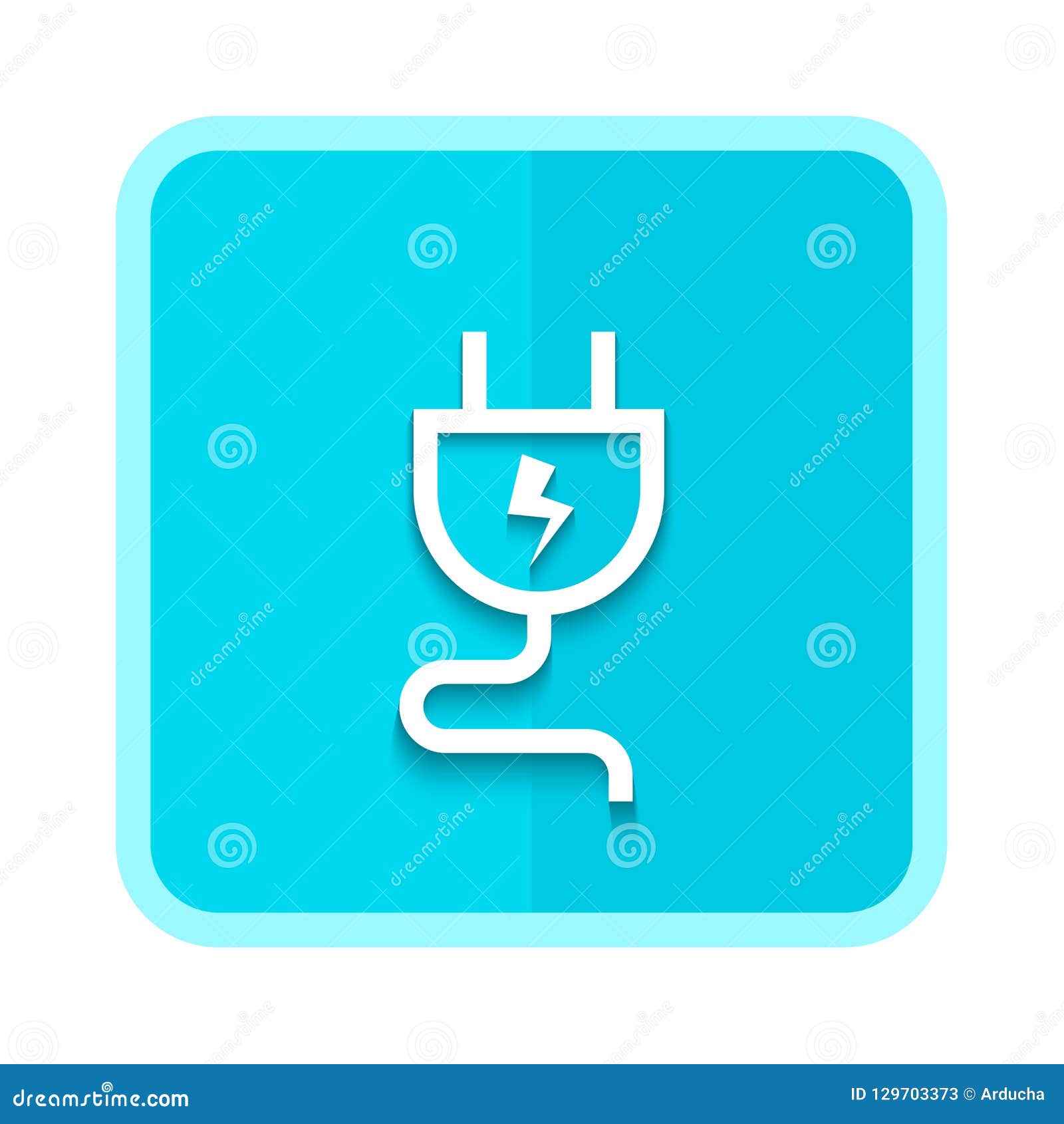 Electrical Charge Blue Button Stock Vector - Illustration of charging ...