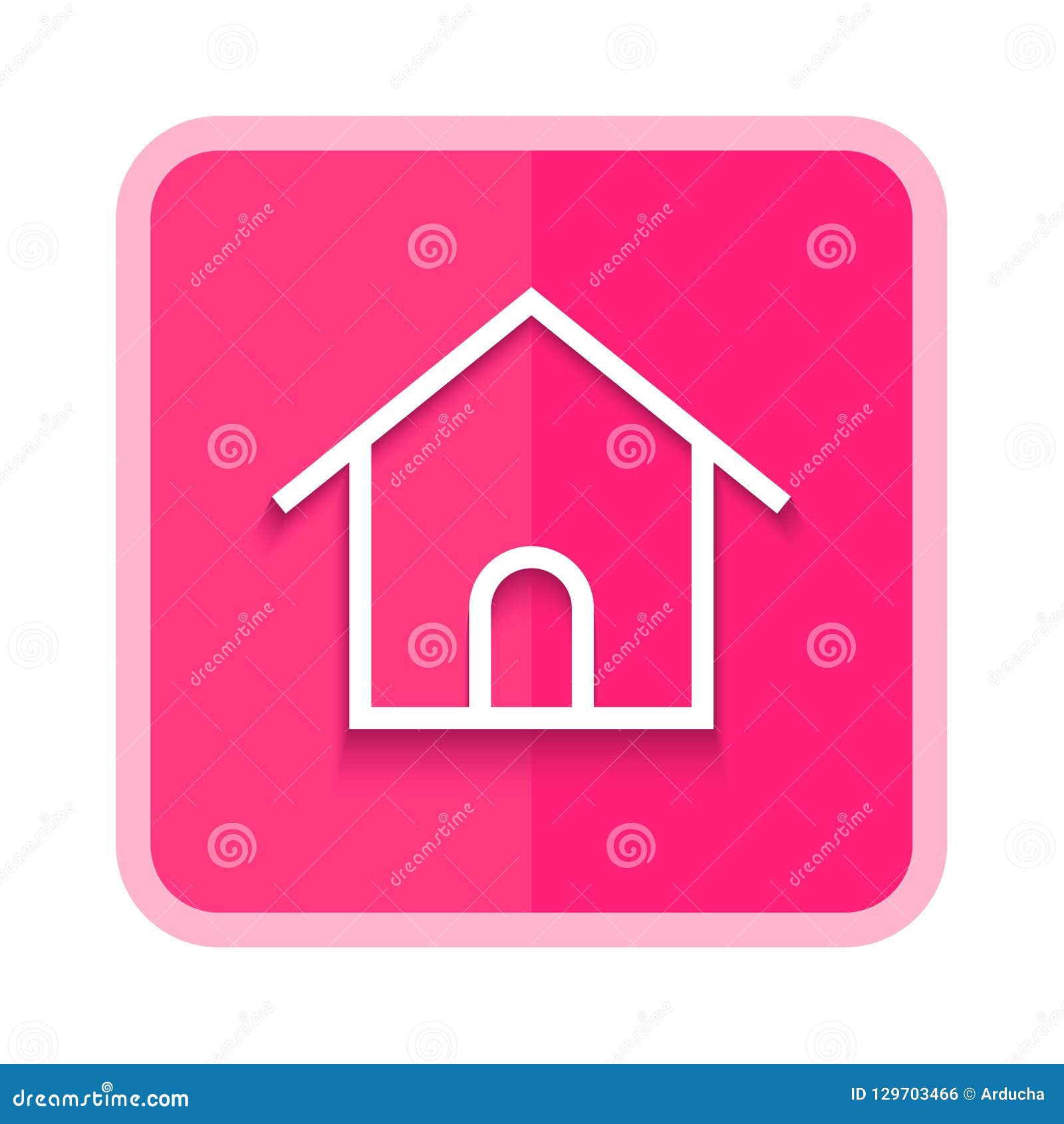 Home pink button stock vector. Illustration of flat - 129703466