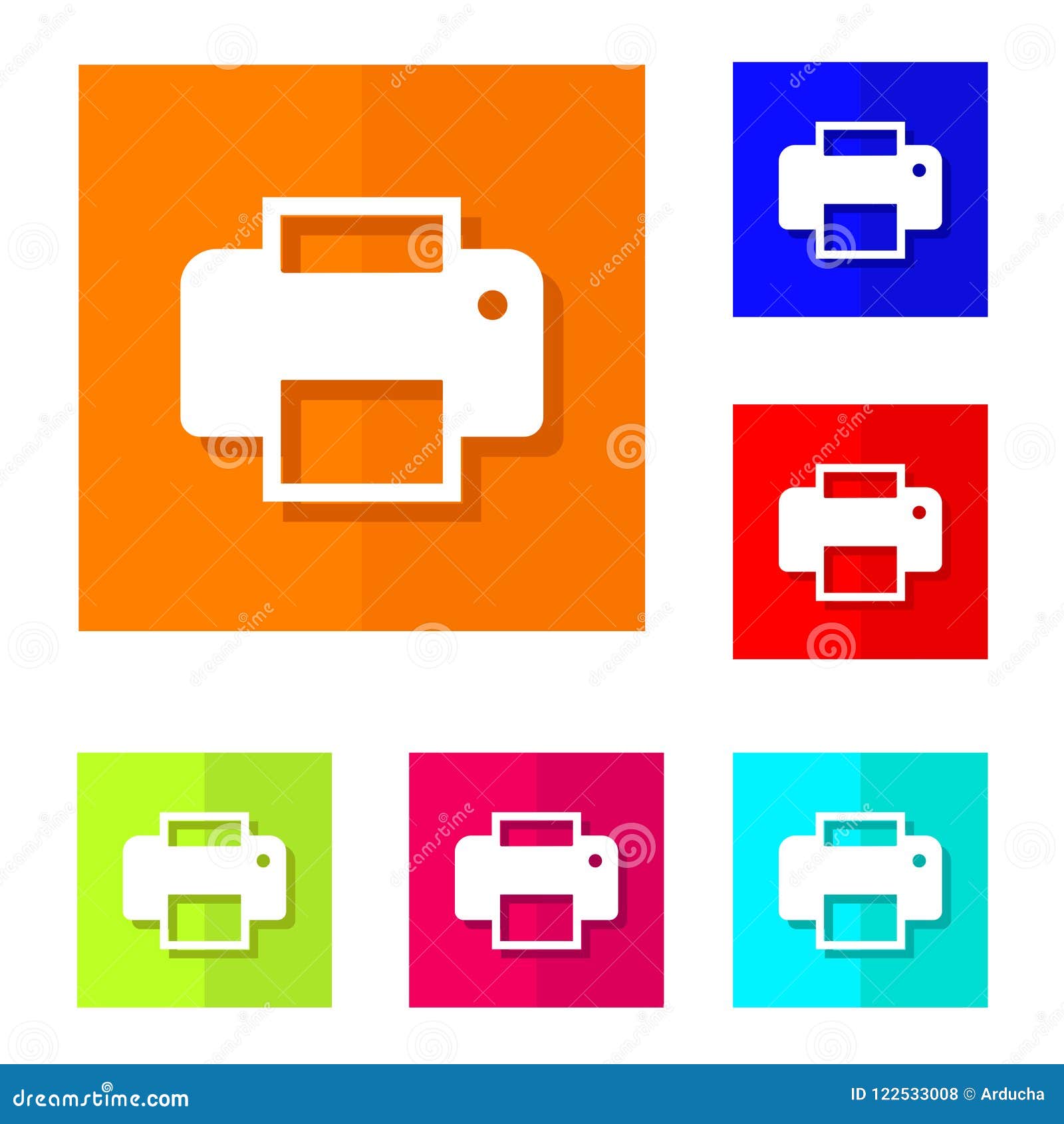 Printer button stock vector. Illustration of button - 122533008