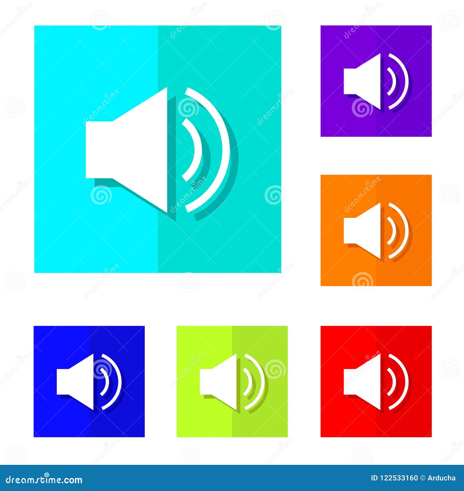 Sound button stock vector. Illustration of vector, flat - 122533160