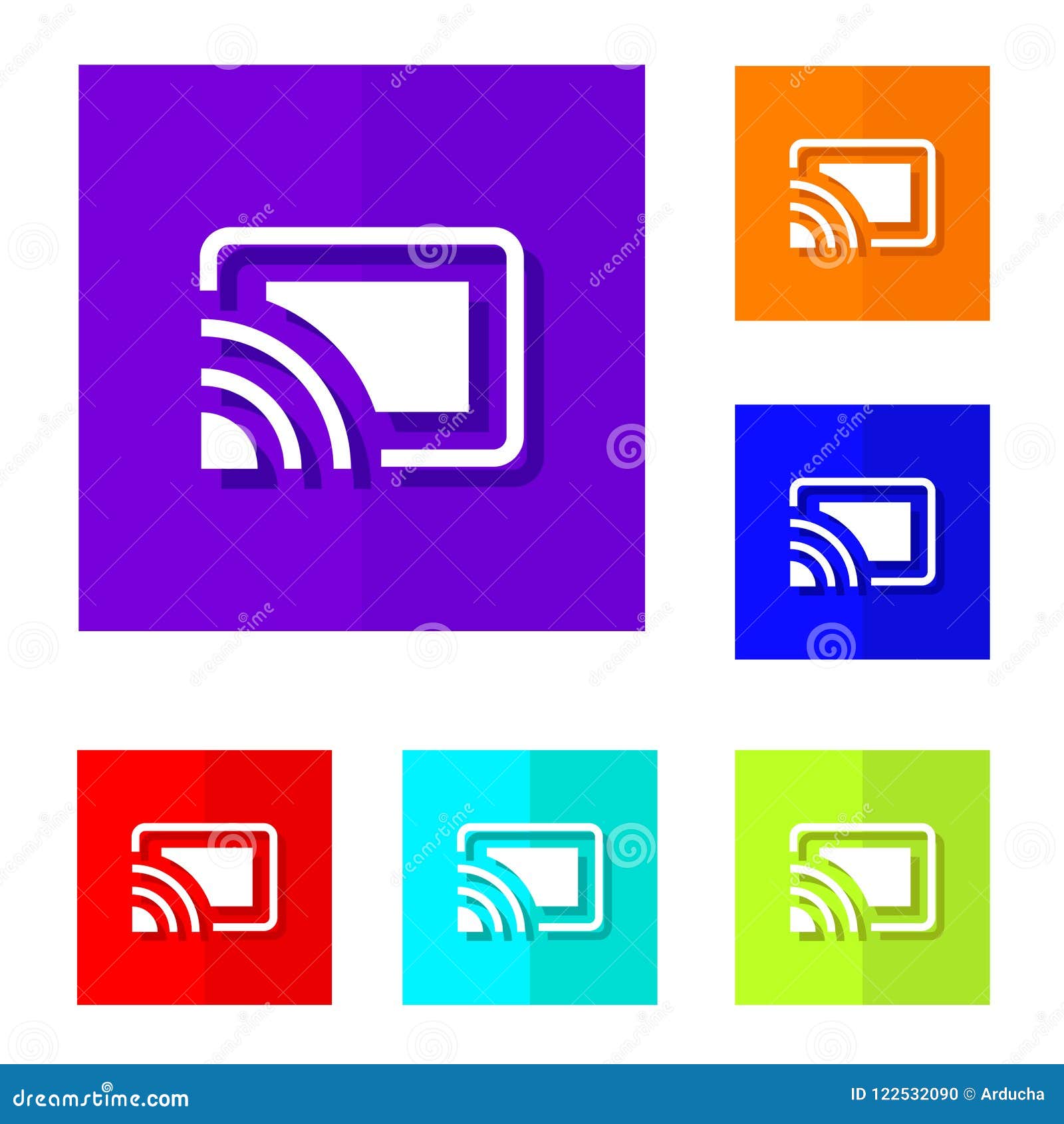 Chromecast button stock vector. Illustration of data - 122532090