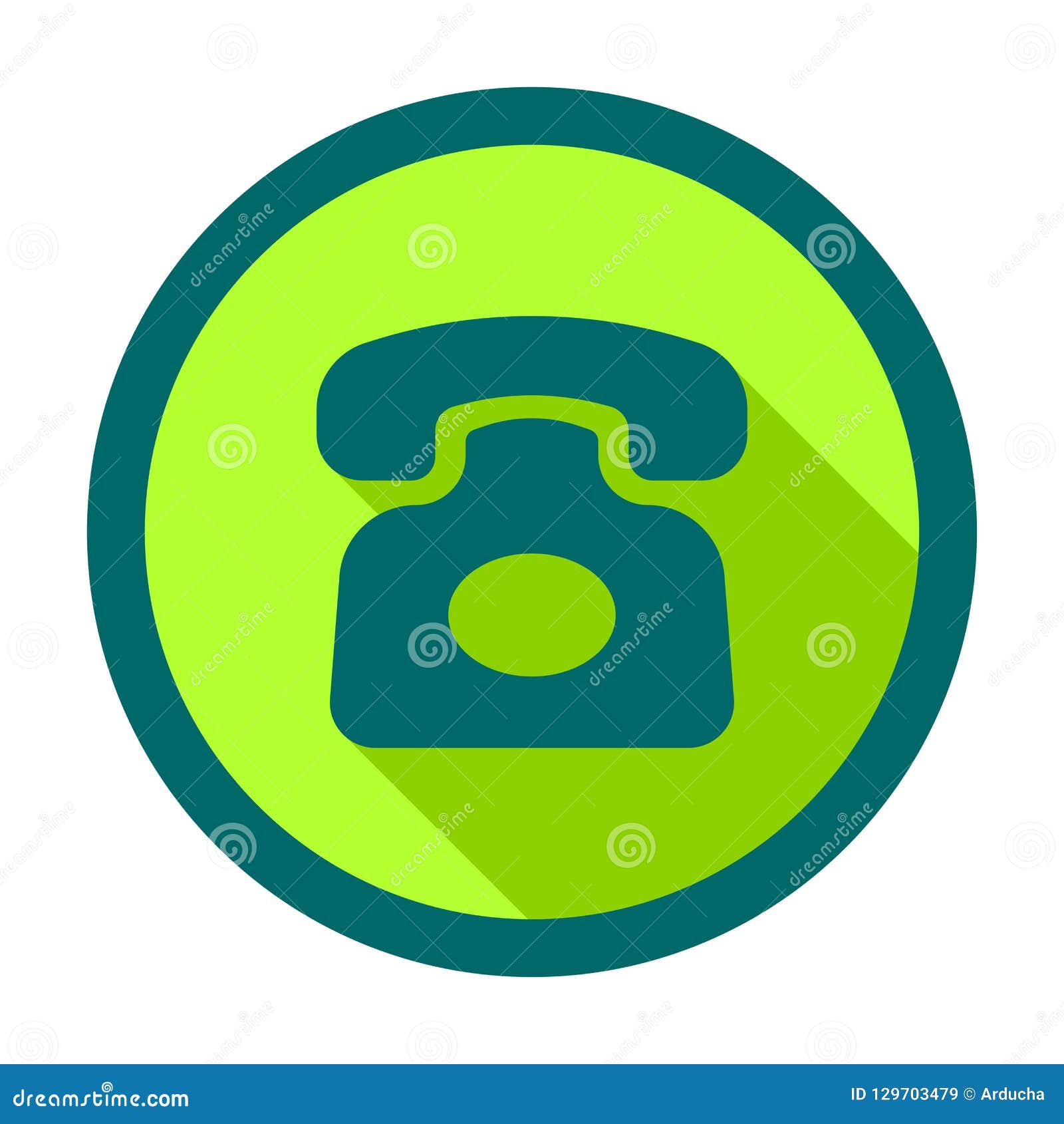 Telephone circle button stock vector. Illustration of circle - 129703479