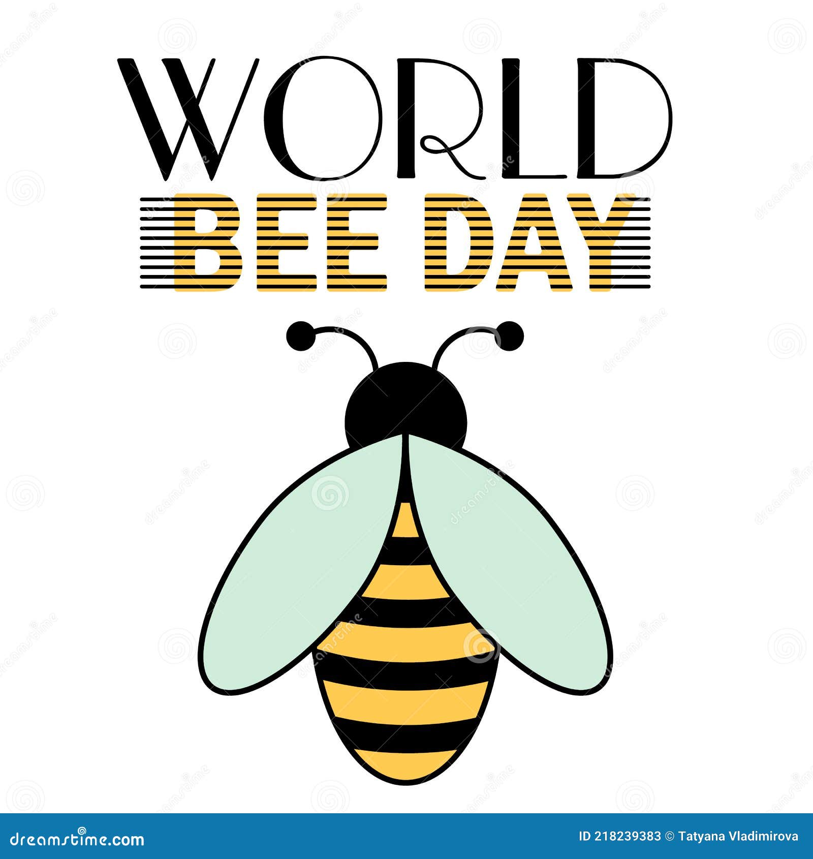 Vector Design in a Flat Style. International Bee Day 20 May. Stock ...