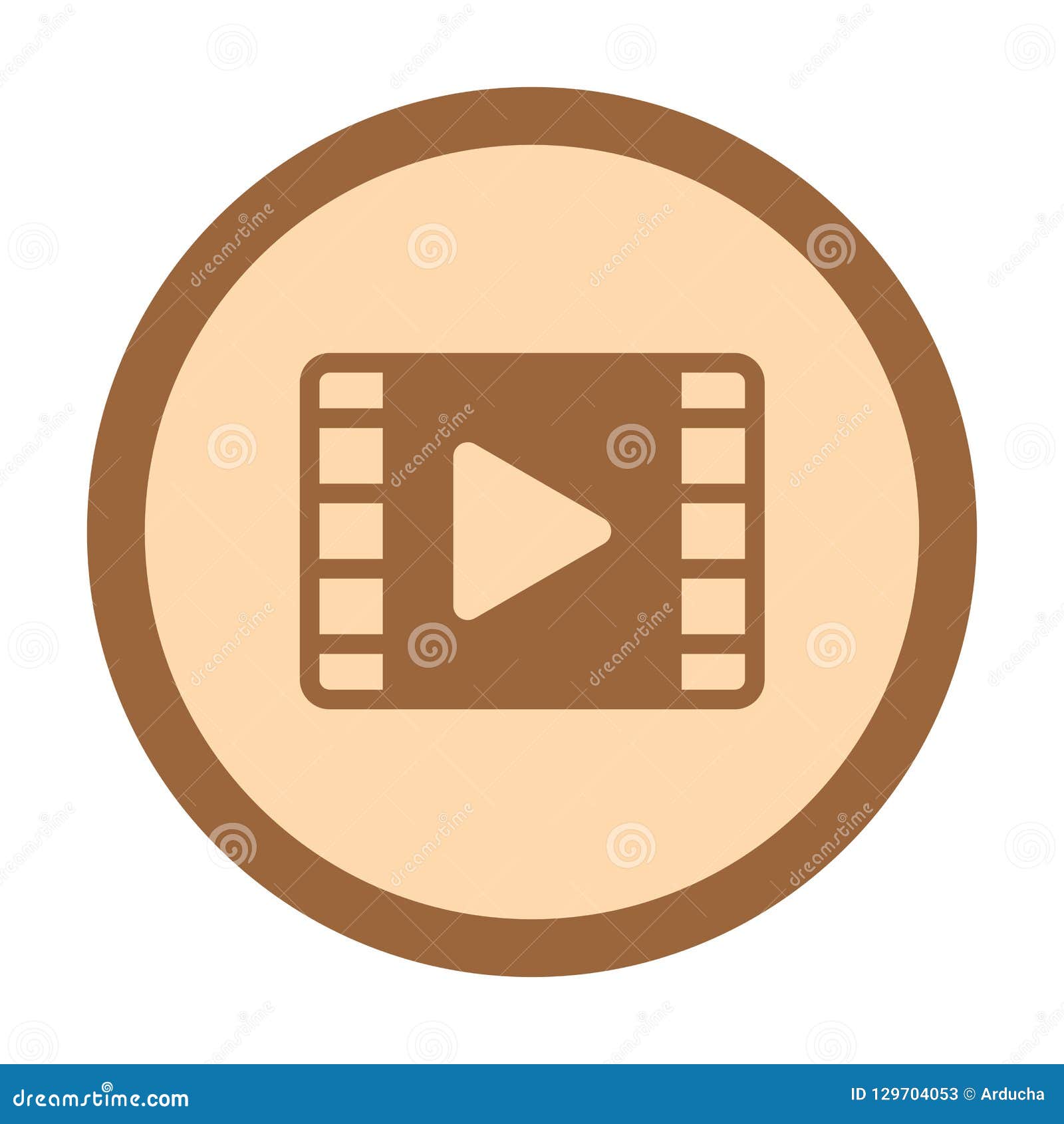Movie circle icon stock vector. Illustration of multimedia - 129704053