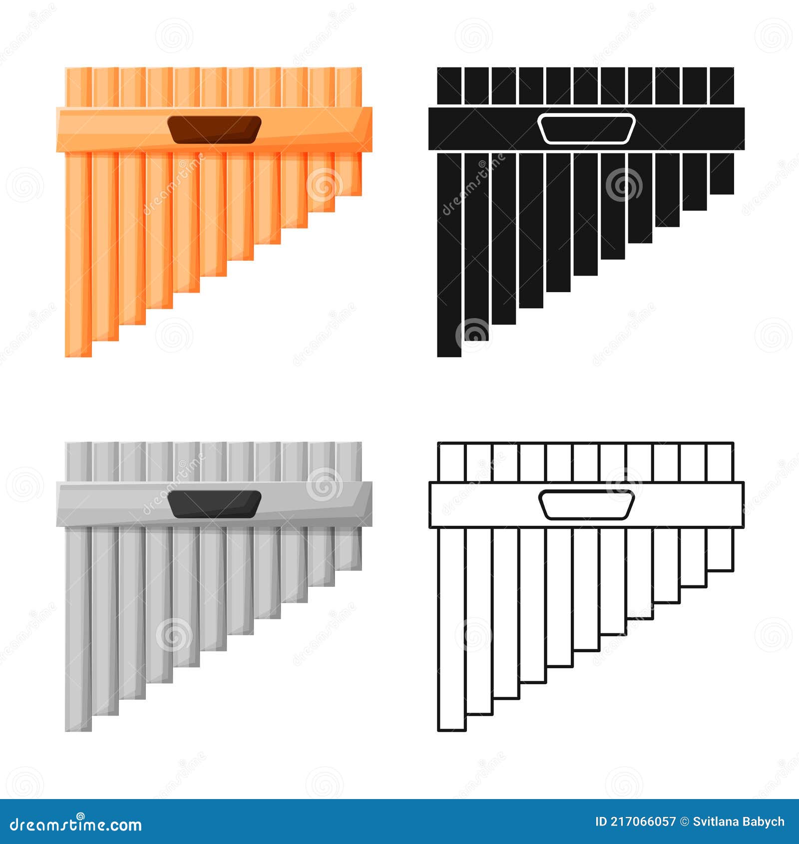 Panpipe Icon Or Logo In Pastel Color Cartoon Vector | CartoonDealer.com ...