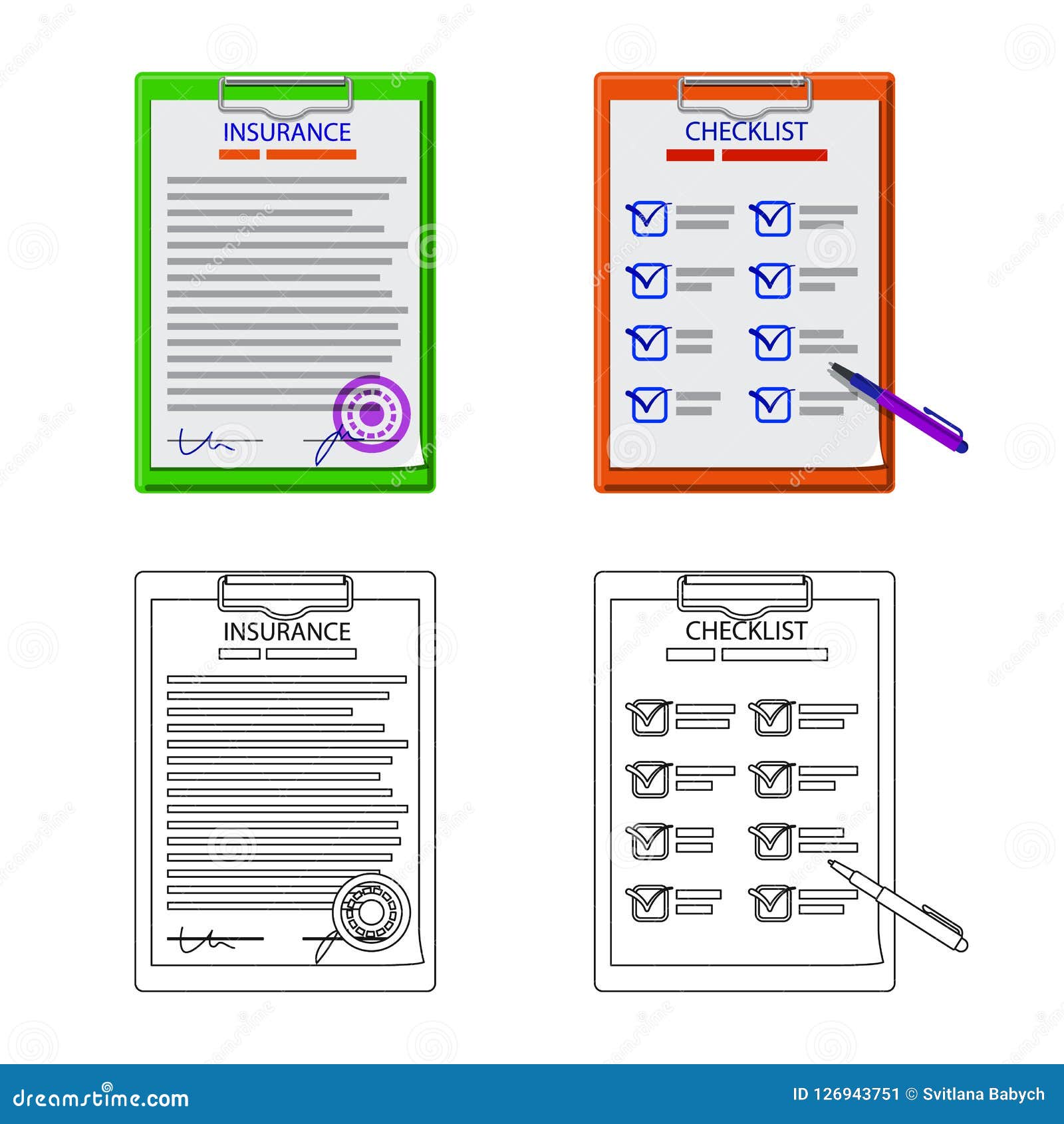 Vector Design of Form and Document Icon. Collection of Form and Mark ...