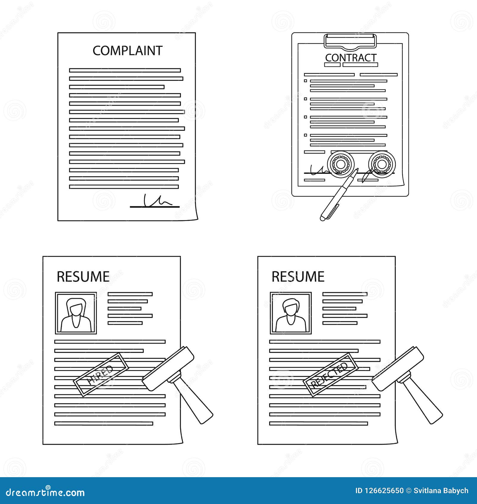 Vector Design of Form and Document Icon. Set of Form and Mark Stock ...