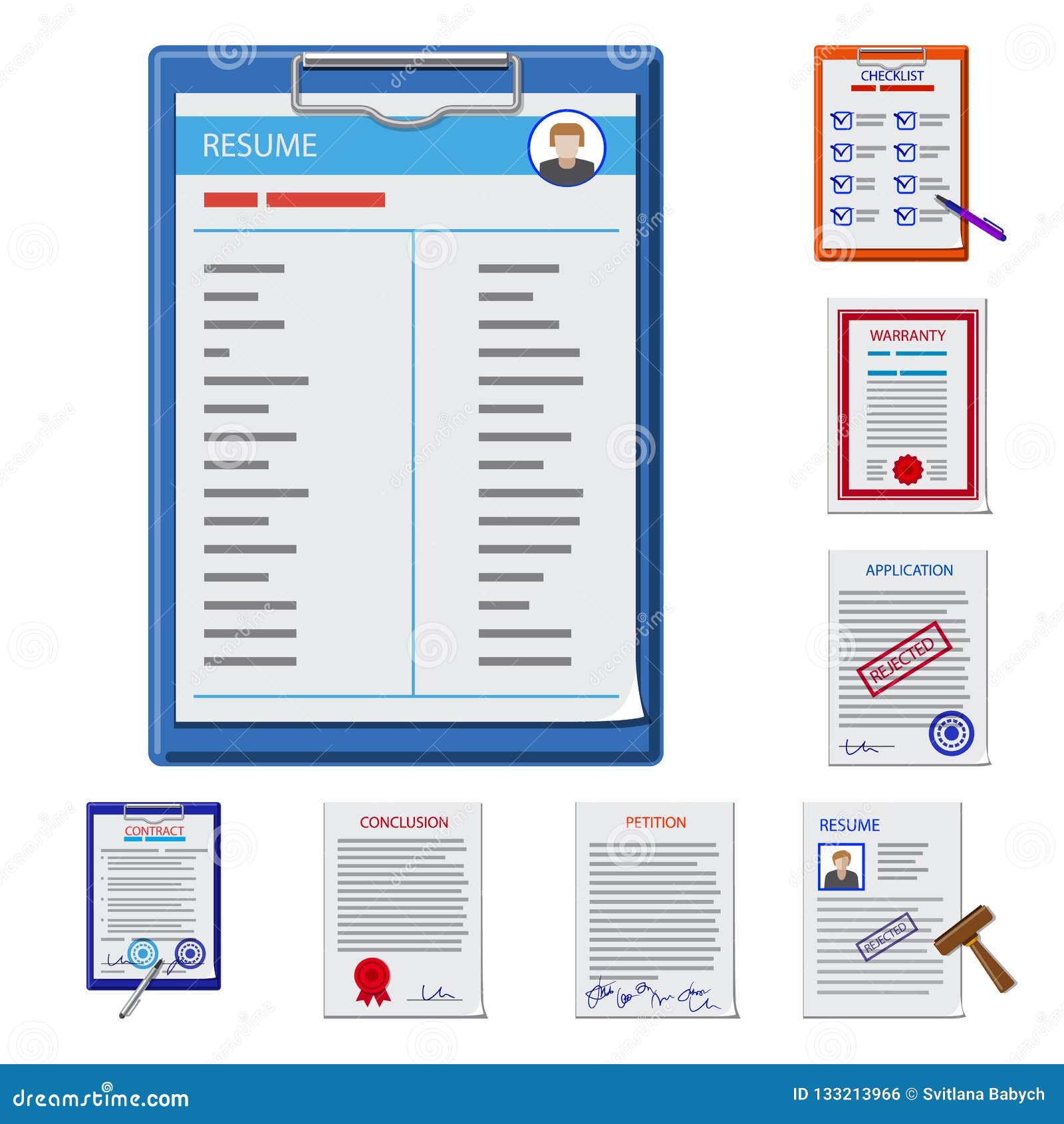 Vector Design of Form and Document Icon. Set of Form and Mark Stock ...