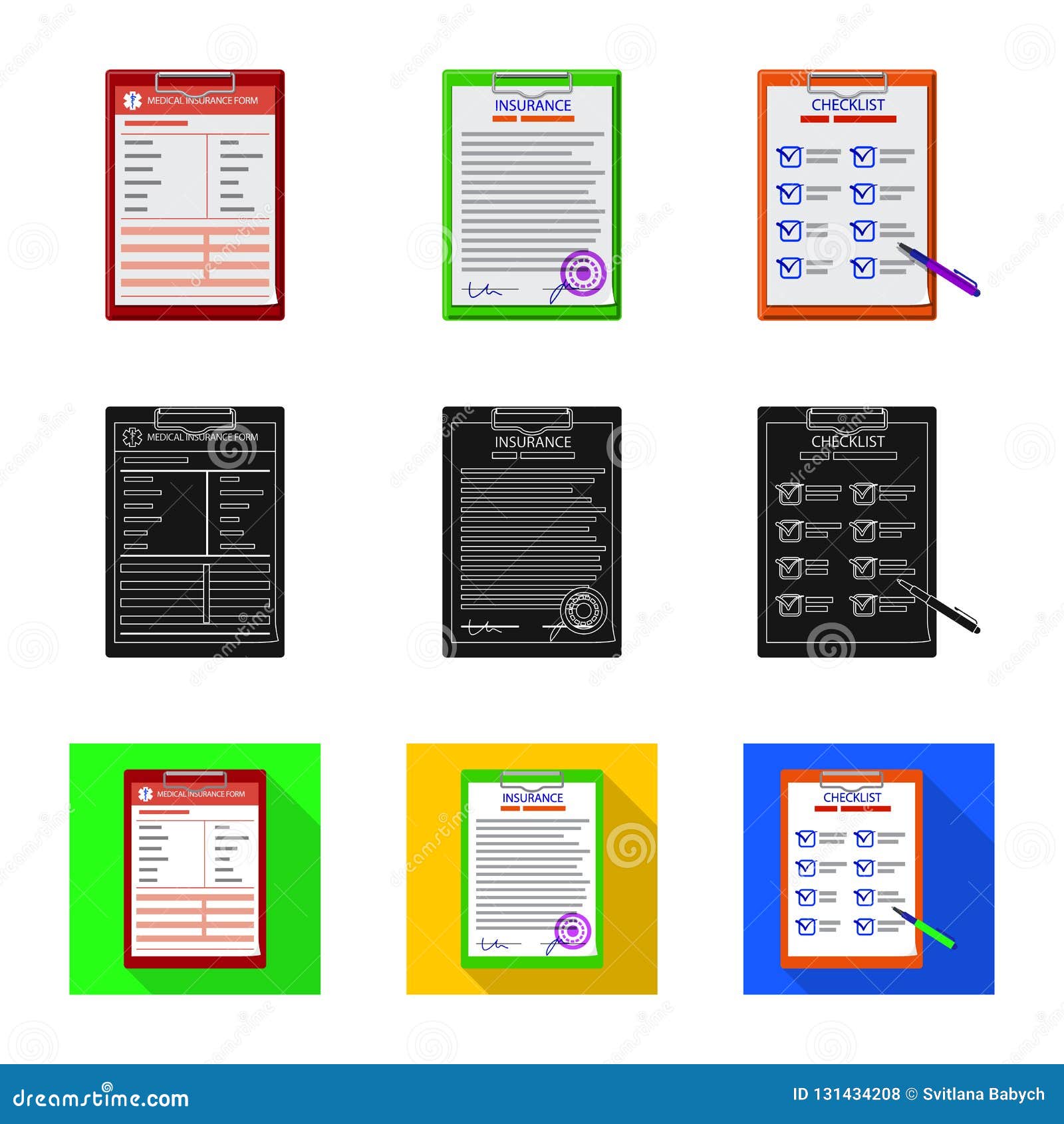 Vector Design of Form and Document Icon. Set of Form and Mark Stock ...