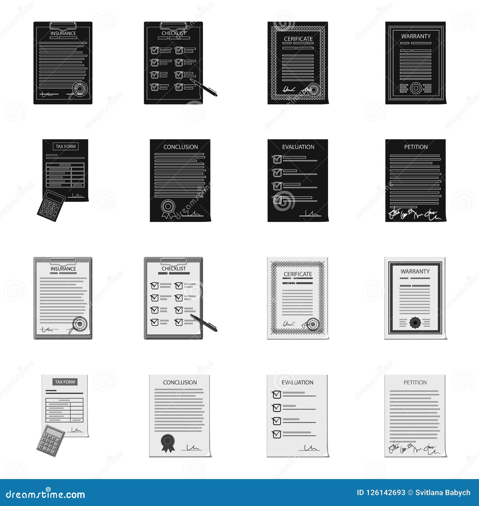 Vector Design of Form and Document Logo. Collection of Form and Mark ...
