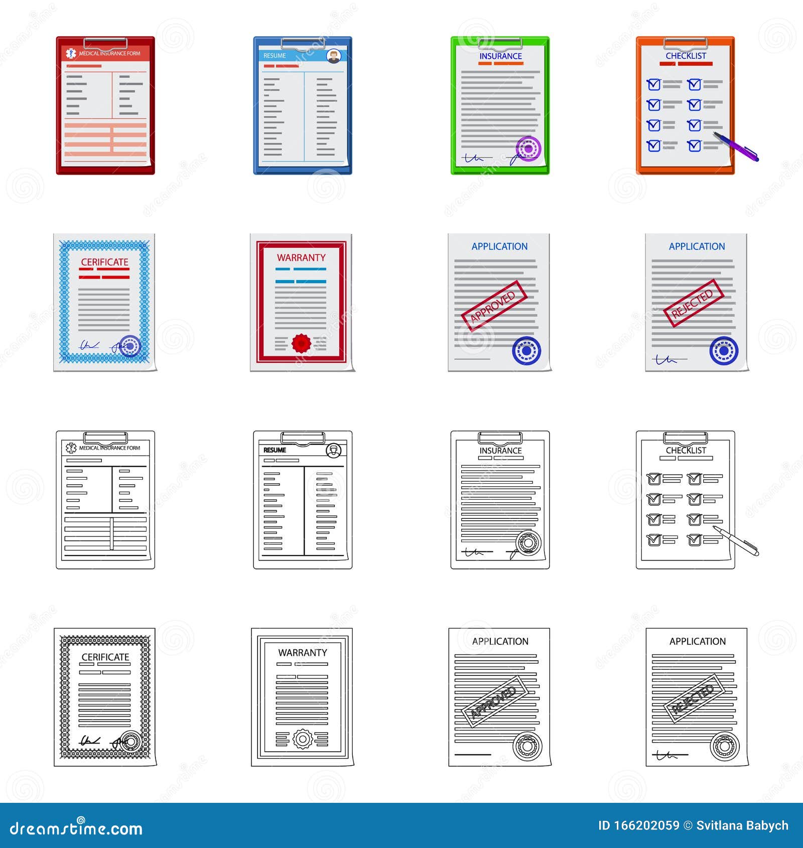 Vector Design of Form and Document Logo. Collection of Form and Mark ...