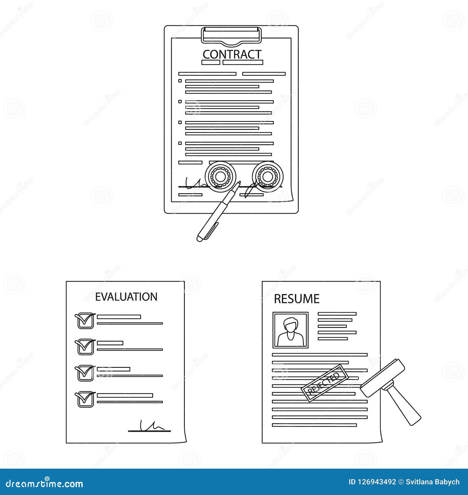 Vector Design of Form and Document Logo. Set of Form and Mark Stock ...