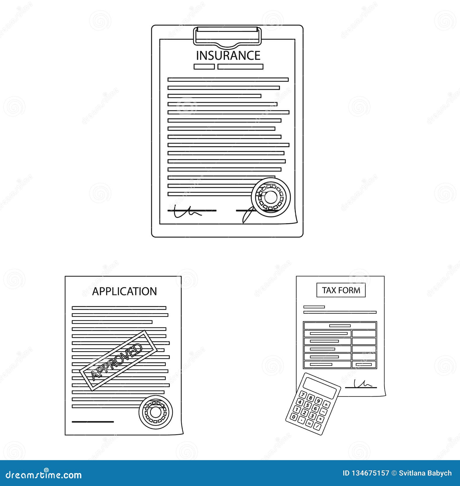 Vector Design of Form and Document Sign. Collection of Form and Mark ...