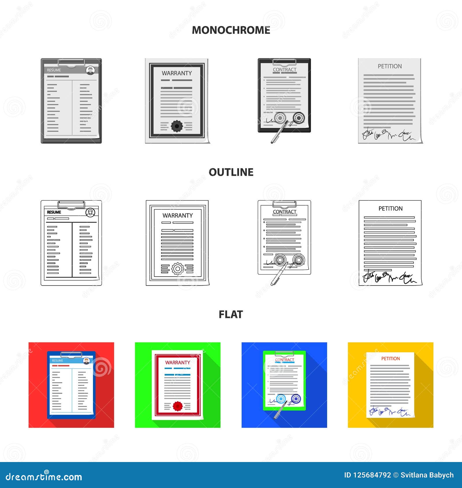 Vector Design of Form and Document Symbol. Collection of Form and Mark ...