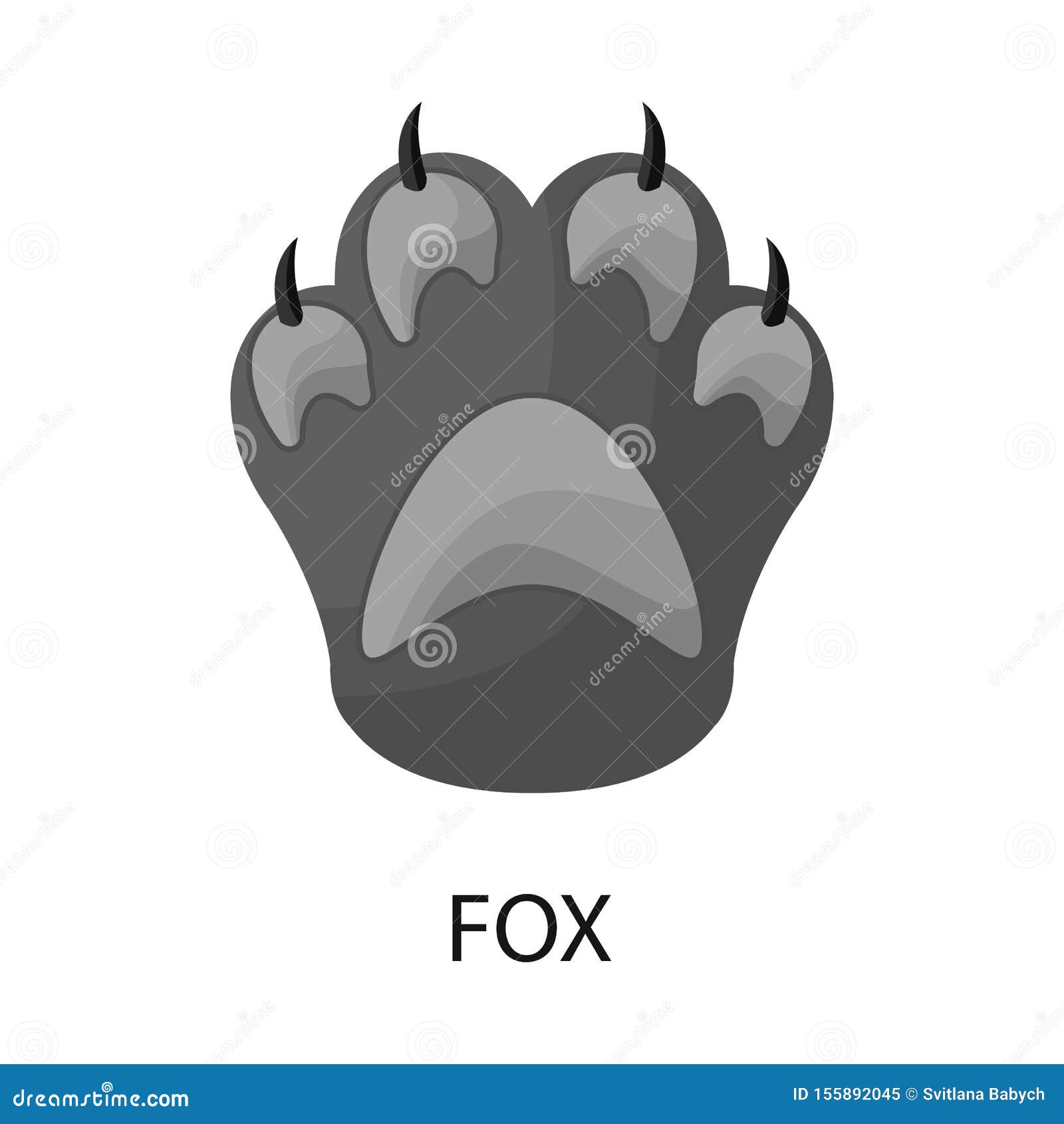 Isolated Object of Fox and Track Icon. Collection of Fox and Paw Vector ...