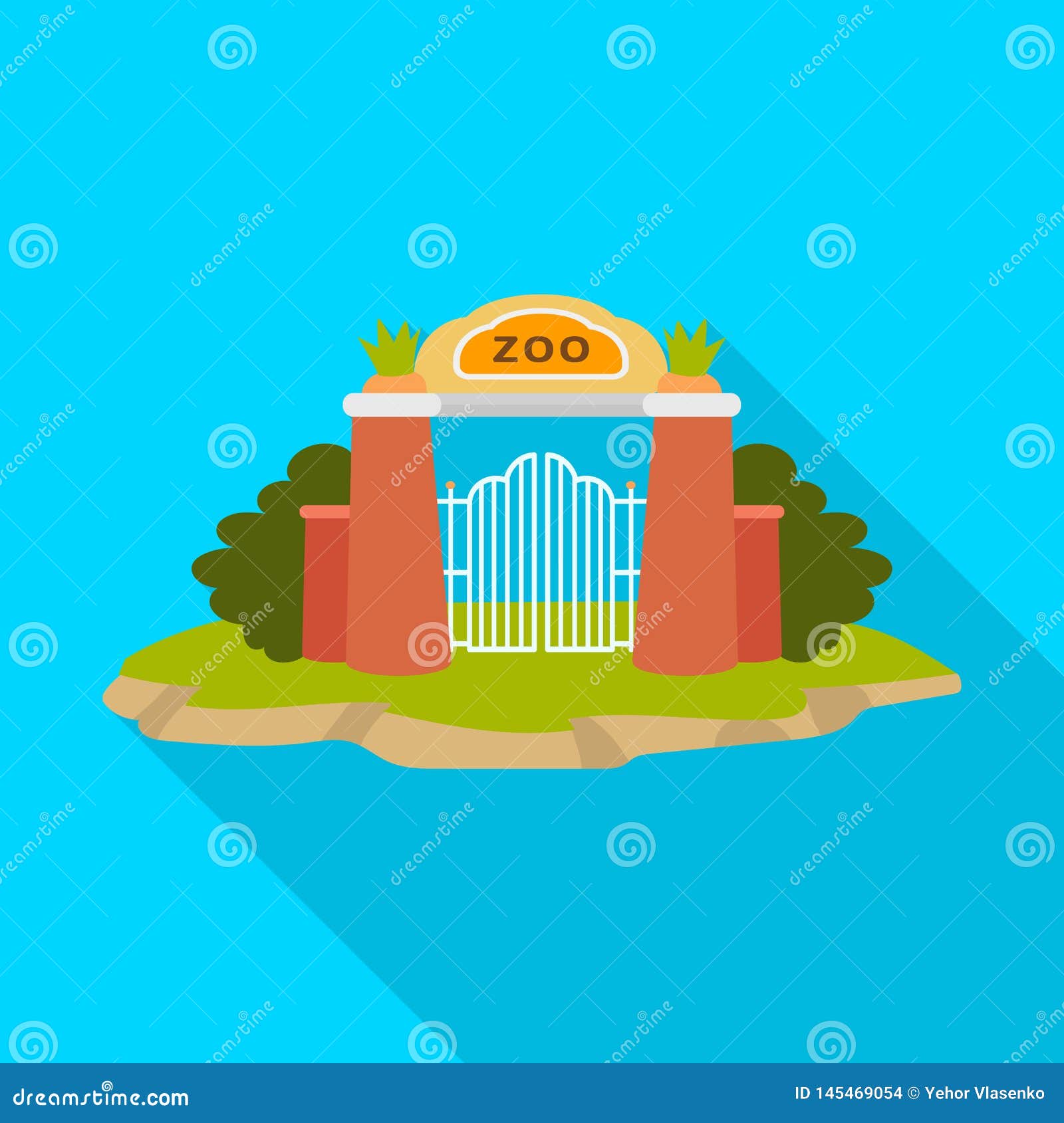 Vector Design of Gate and Arch Logo. Collection of Gate and Wall Stock ...