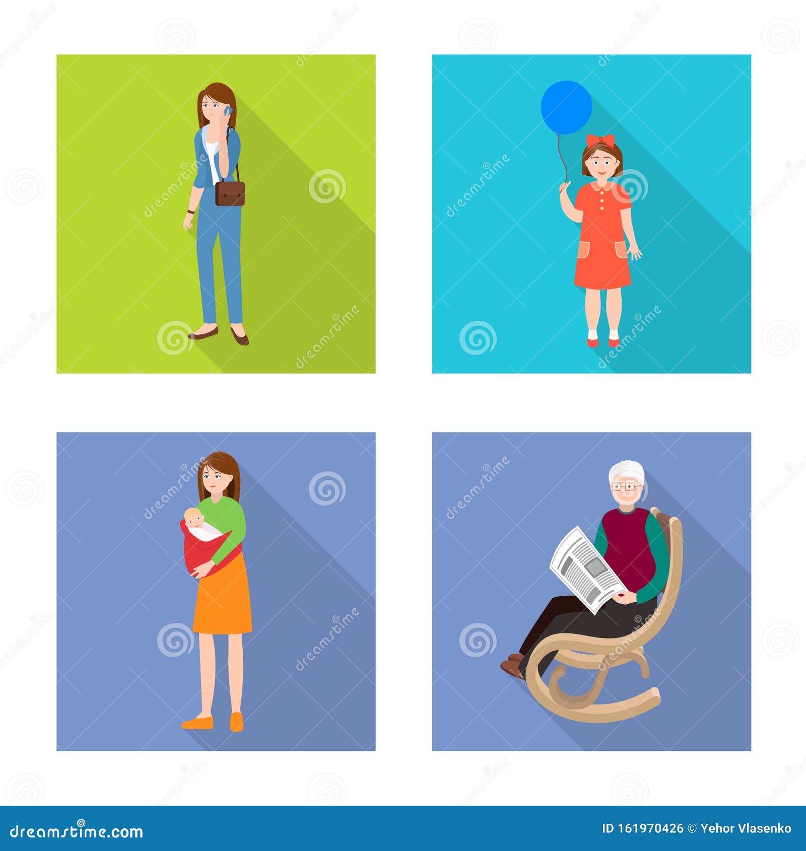 Vector Design of Generation and Happy Icon. Set of Generation and ...