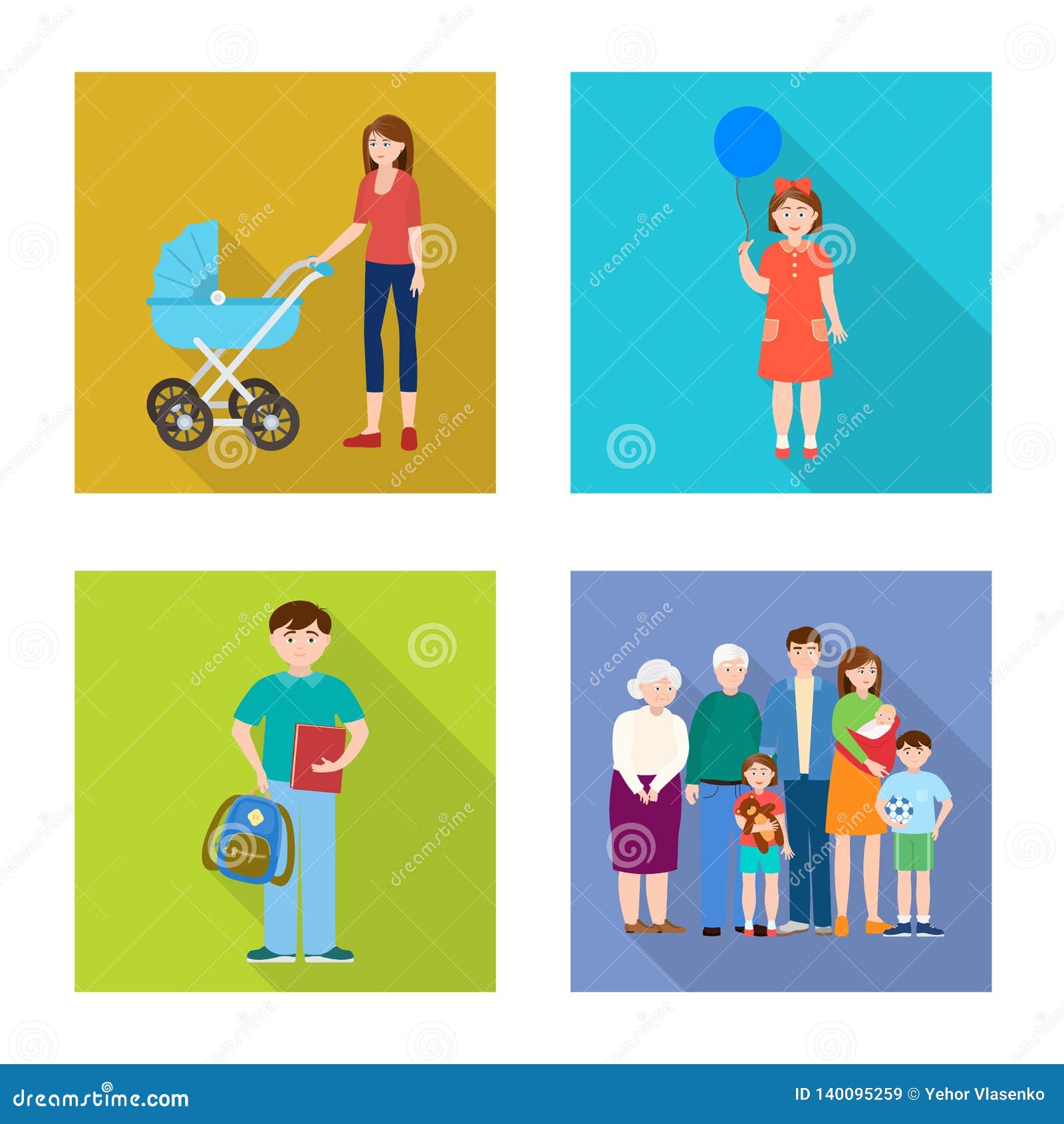 Vector Design of Generation and Happy Symbol. Collection of Generation ...