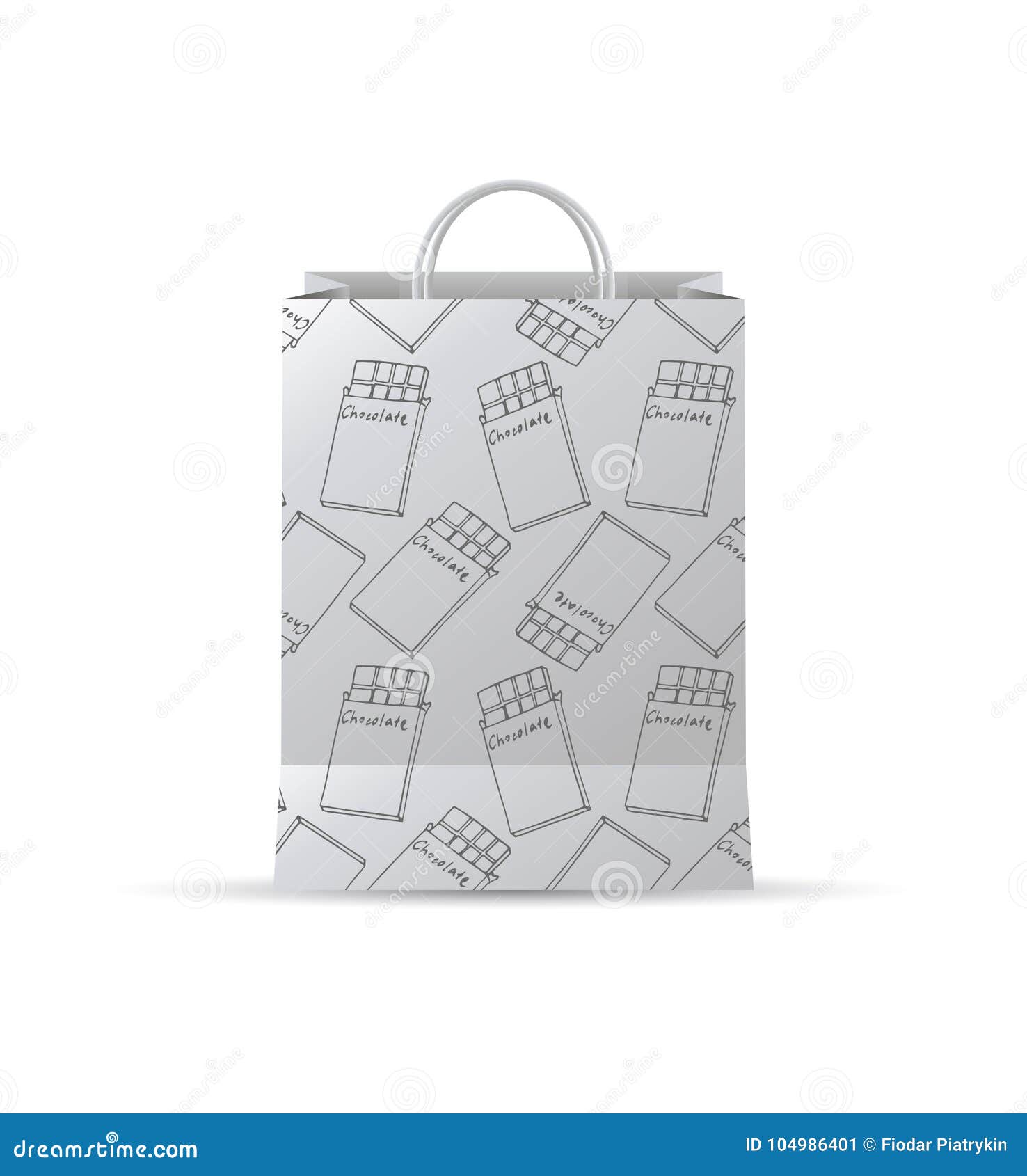 Vector Design of Gift Bag with Chocolate Draw Pattern Stock Vector ...