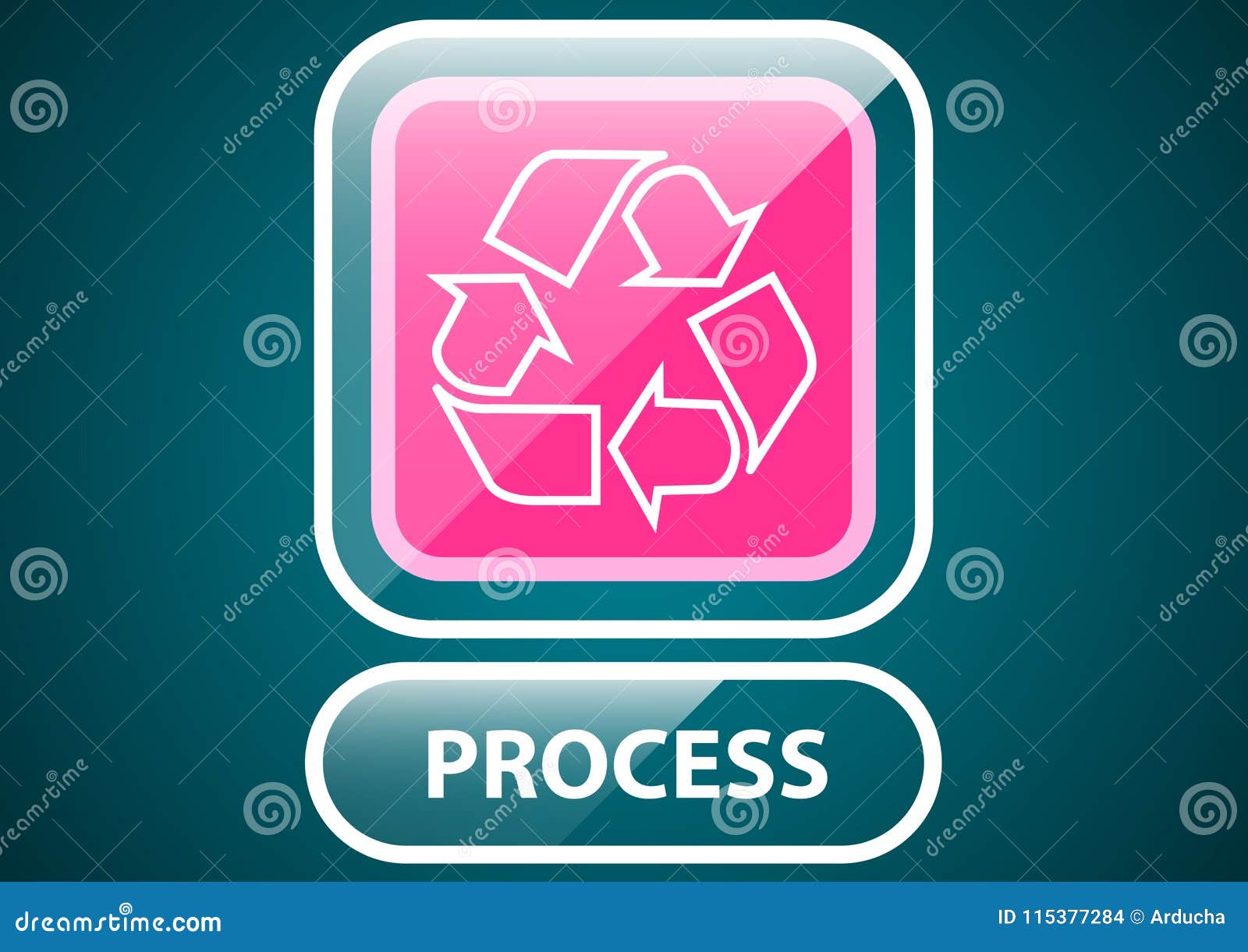 Process glossy banner stock vector. Illustration of recycle - 115377284