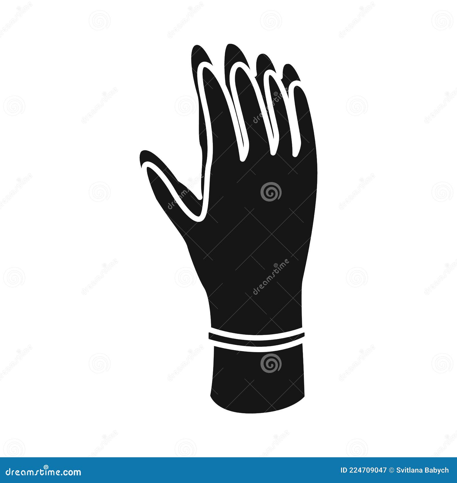 Gauntlet Sign Illustration. Black Icon On White Popart Splash At Green ...