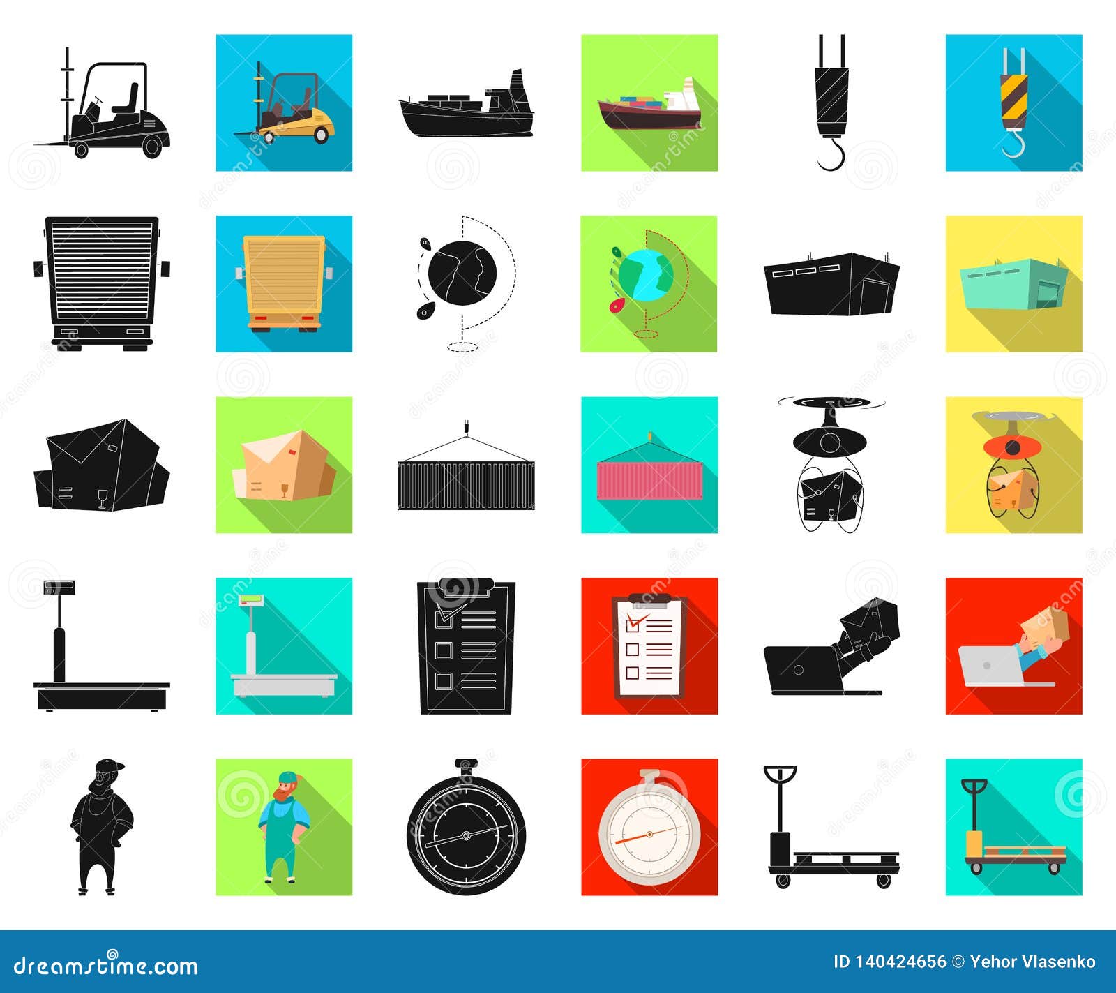 Isolated Object of Goods and Cargo Icon. Collection of Goods and ...