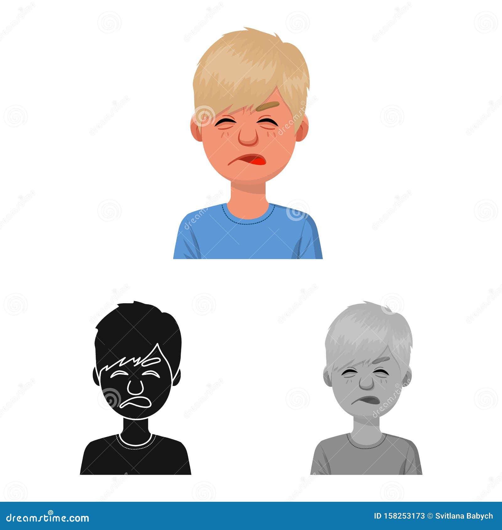 Vector Design of Guy and Contempt Logo. Set of Guy and Surprised Stock ...