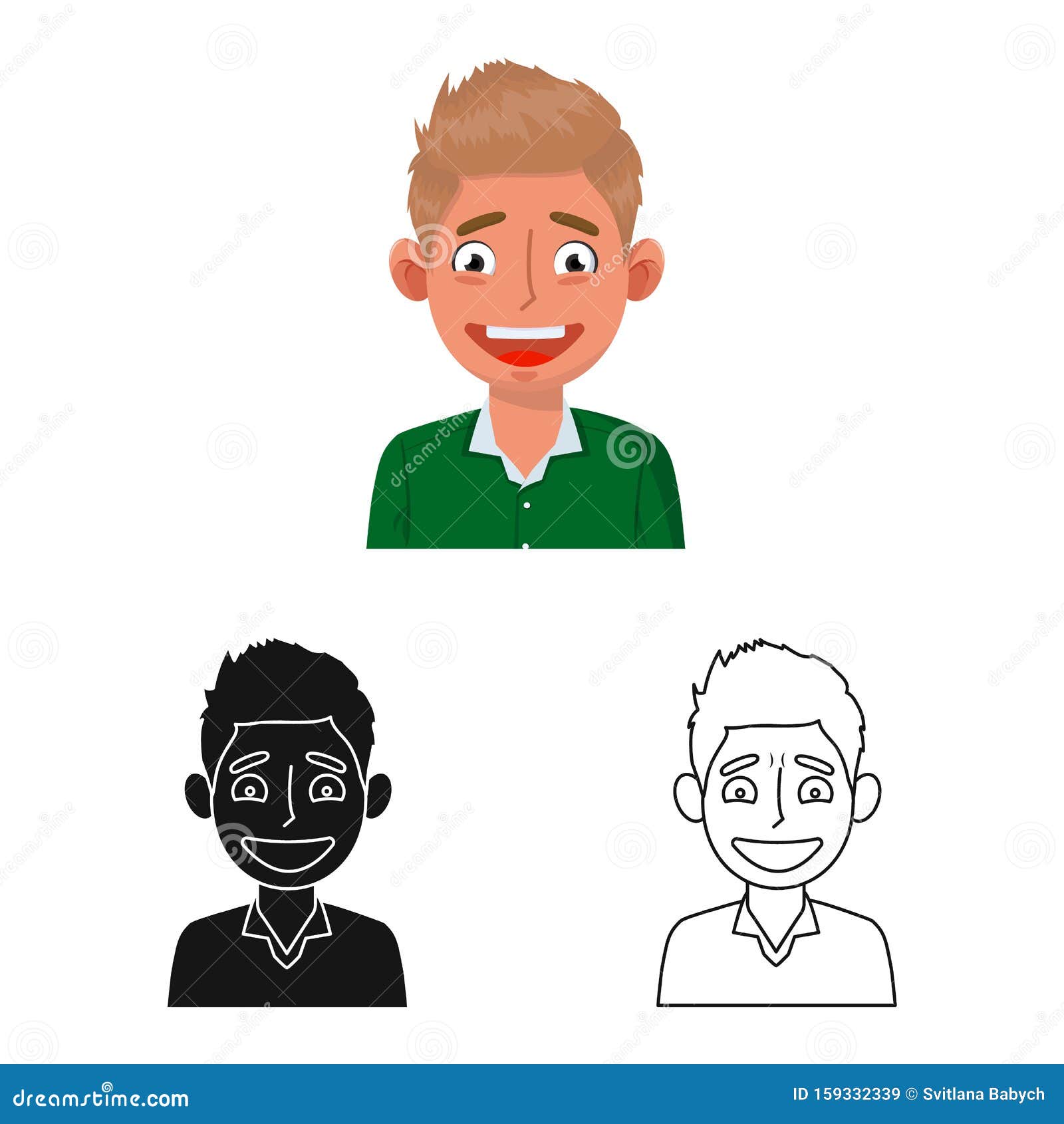 Vector Design of Guy and Laugh Icon. Collection of Guy and Happy Vector ...
