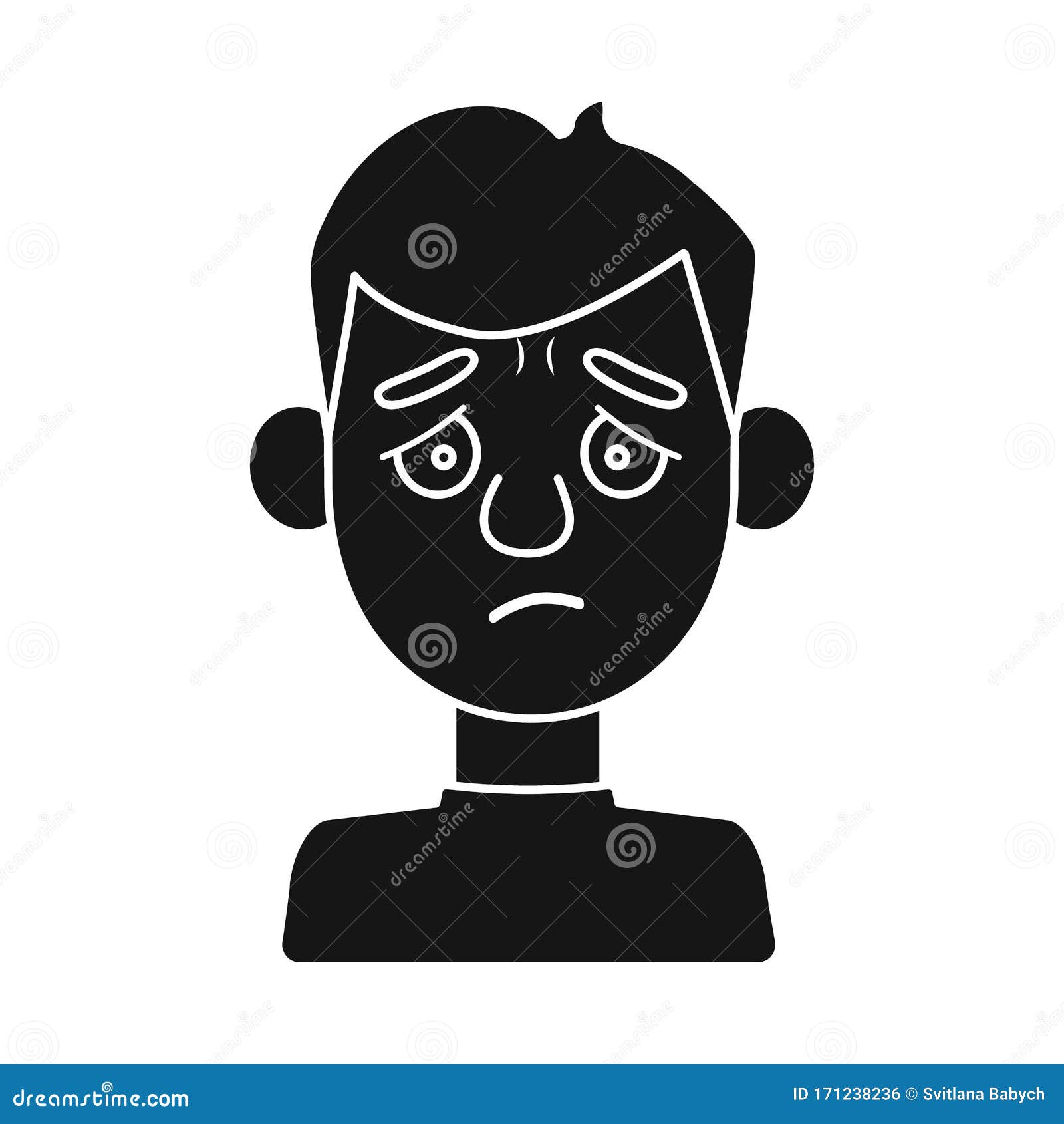 Vector Design of Guy and Sad Icon. Set of Guy and Expressing Stock ...