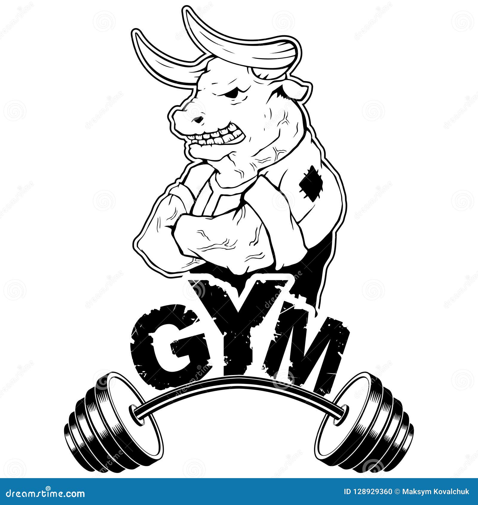 Vector Design for a Gym with an Abstract Image of a Strong Wild Bull ...