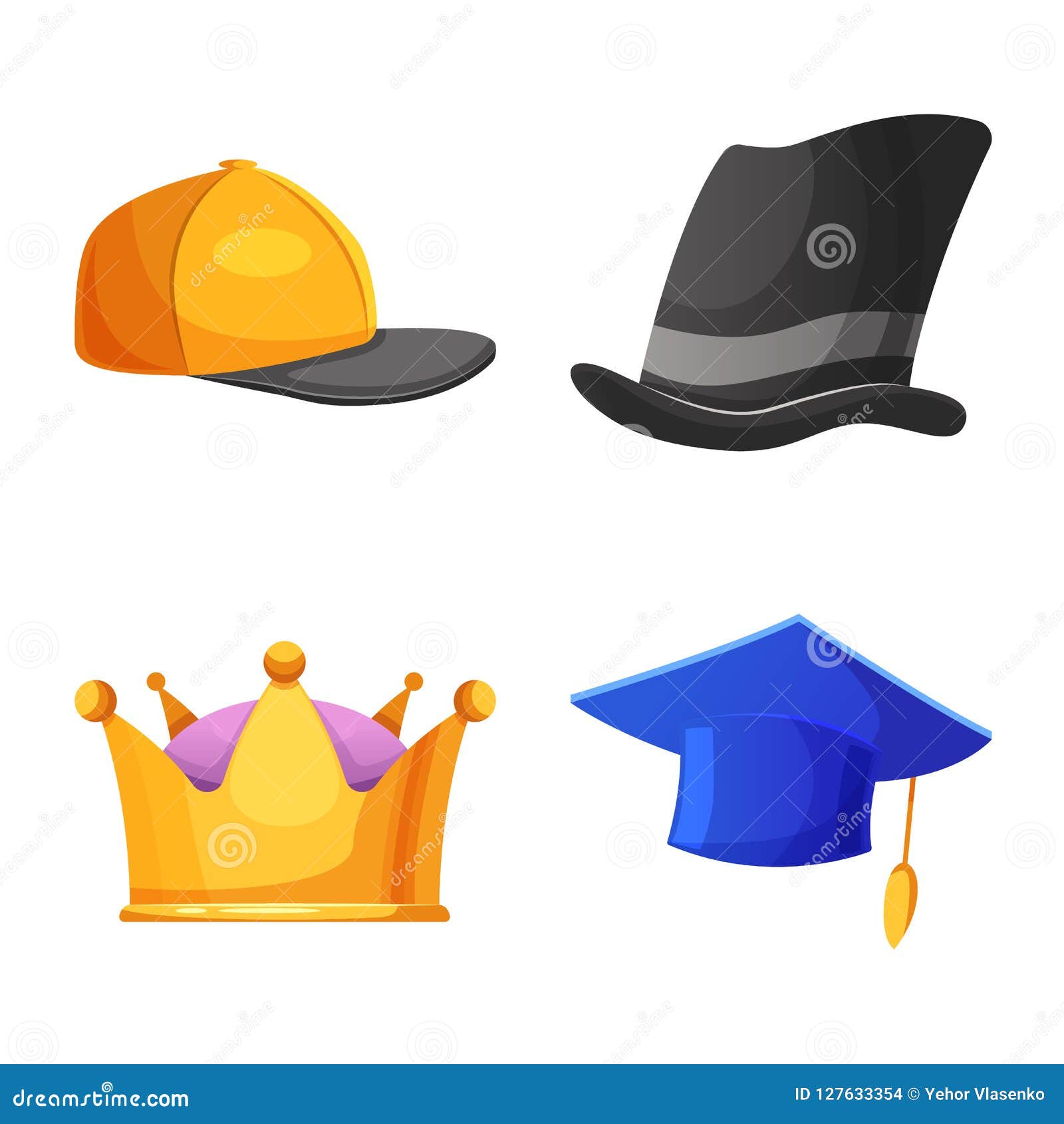 Vector Design of Headgear and Cap Icon. Set of Headgear and Accessory ...