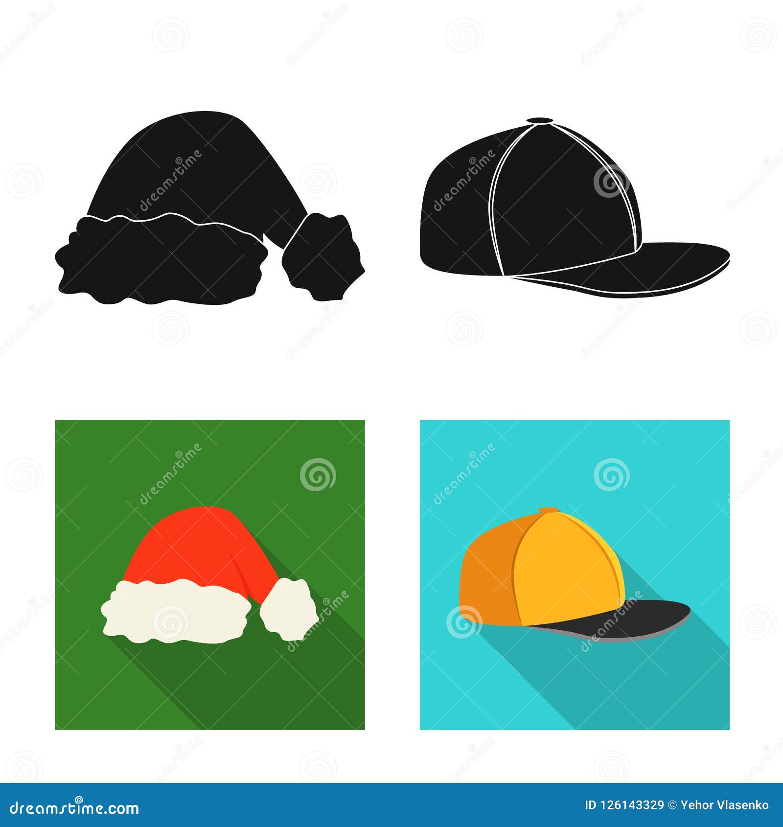 Vector Design of Headgear and Cap Logo. Set of Headgear and Accessory ...