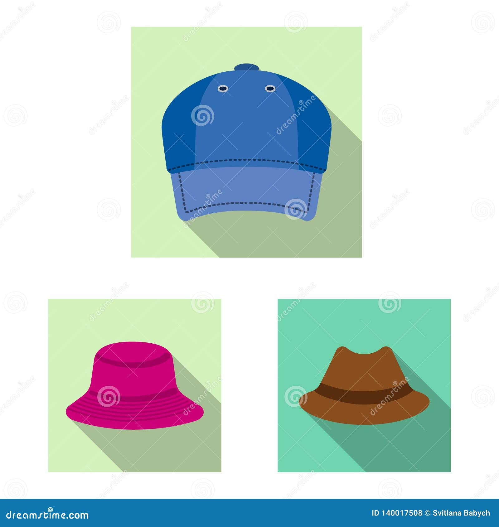 Isolated Object of Headgear and Cap Icon. Set of Headgear and Accessory ...
