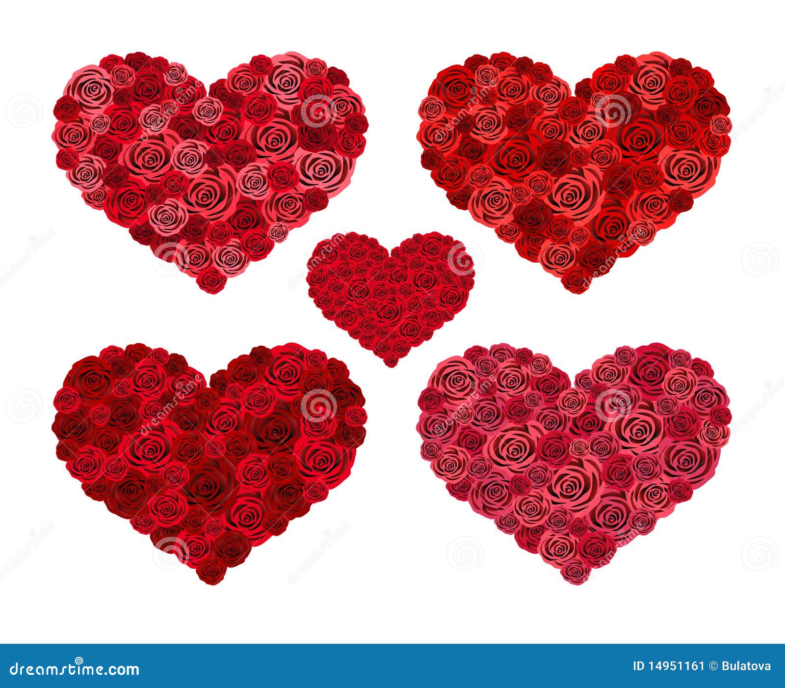 Vector Design with Hearts and Roses Stock Vector - Illustration of ...