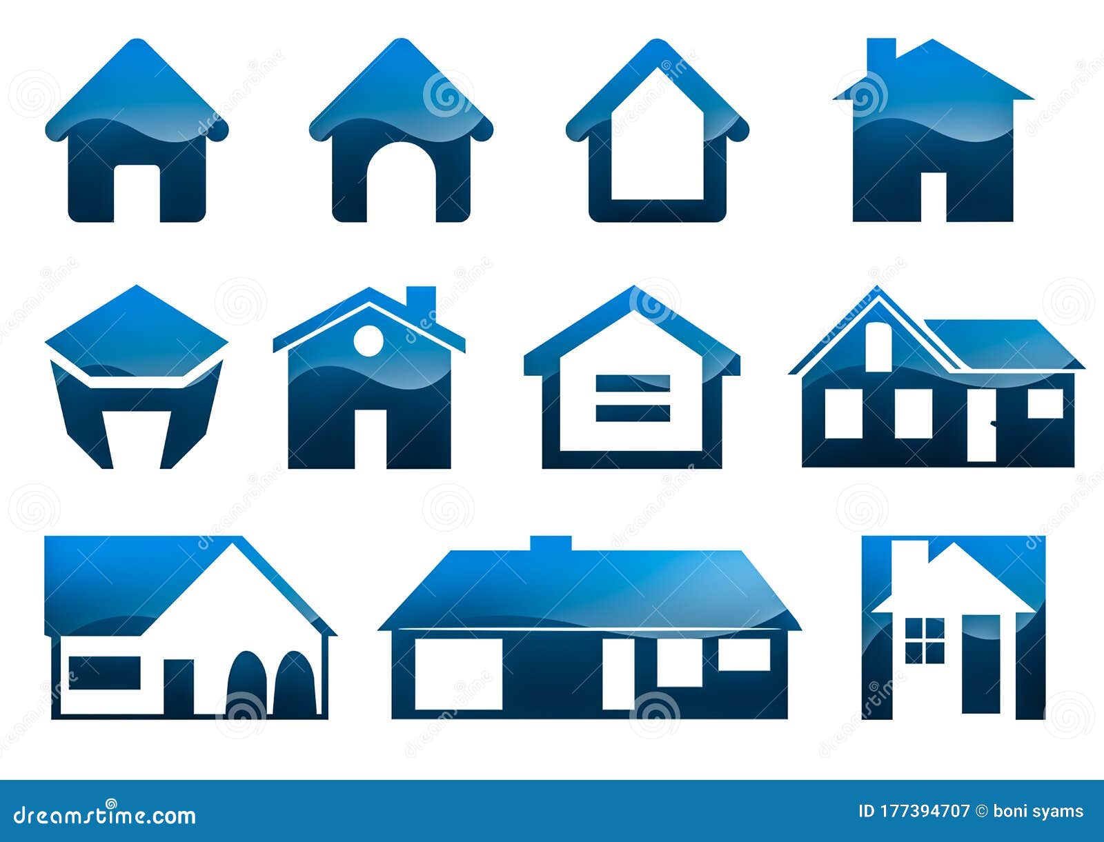 Vector Design Home Blue Colour To Logo or Sticker Stock Illustration ...