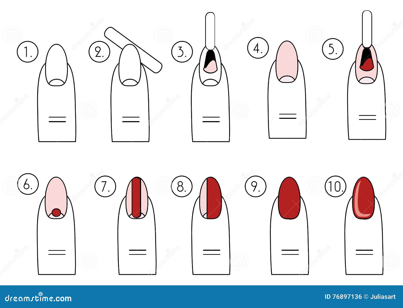 Vector Design, How To Do a Manicure Correctly. Steps of Manicure Stock ...