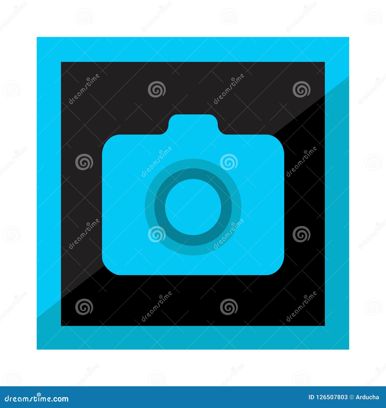 Camera blue icon stock vector. Illustration of equipment - 126507803