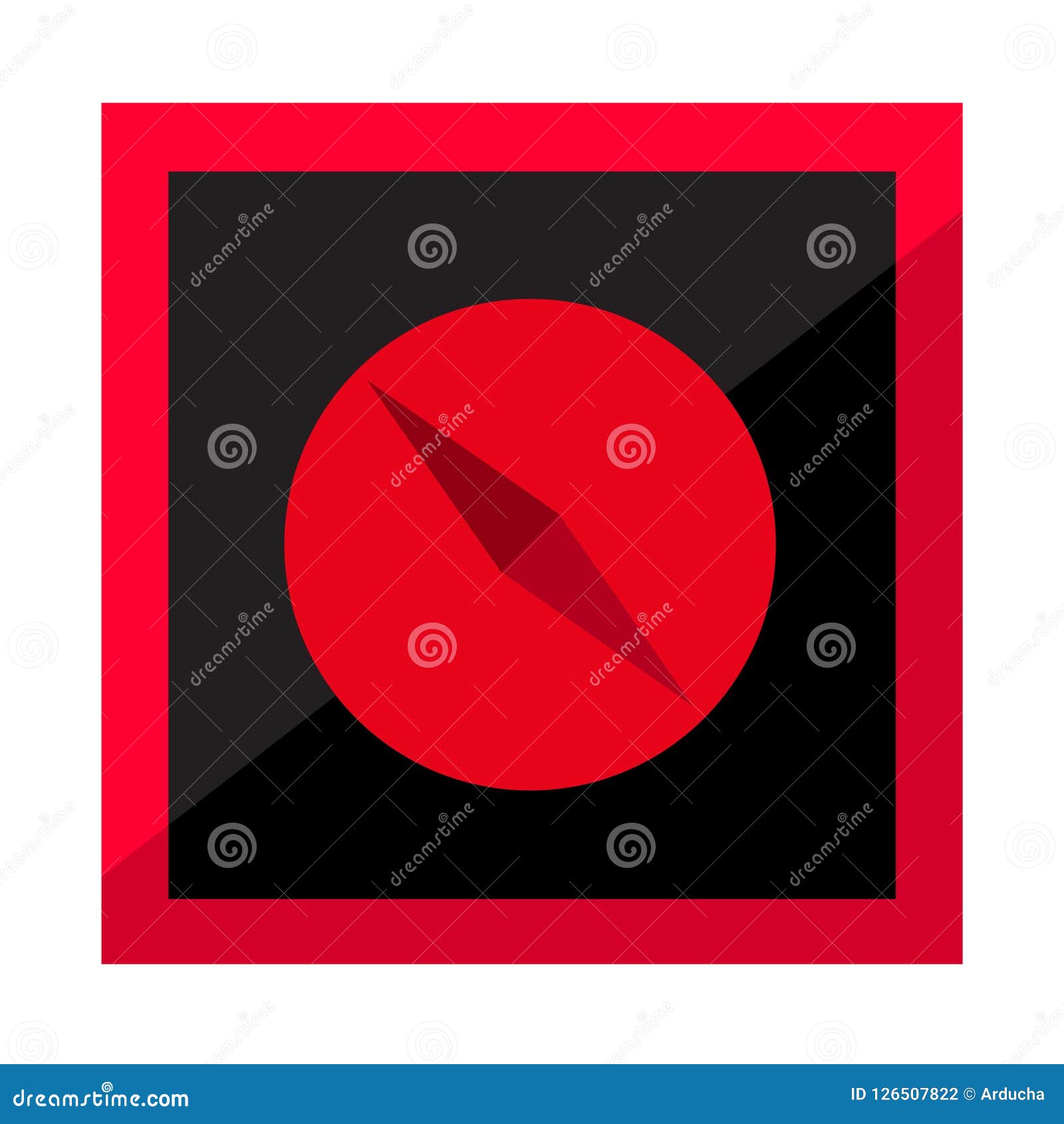 Compass red icon stock vector. Illustration of tool - 126507822