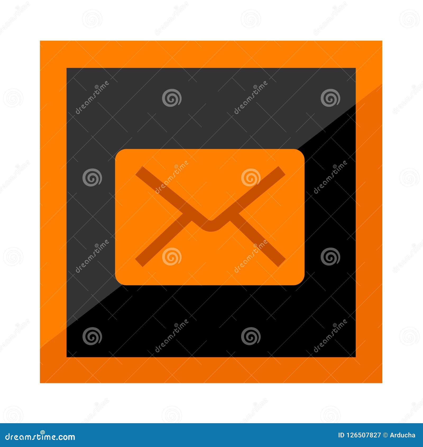 Email orange icon stock vector. Illustration of mail - 126507827
