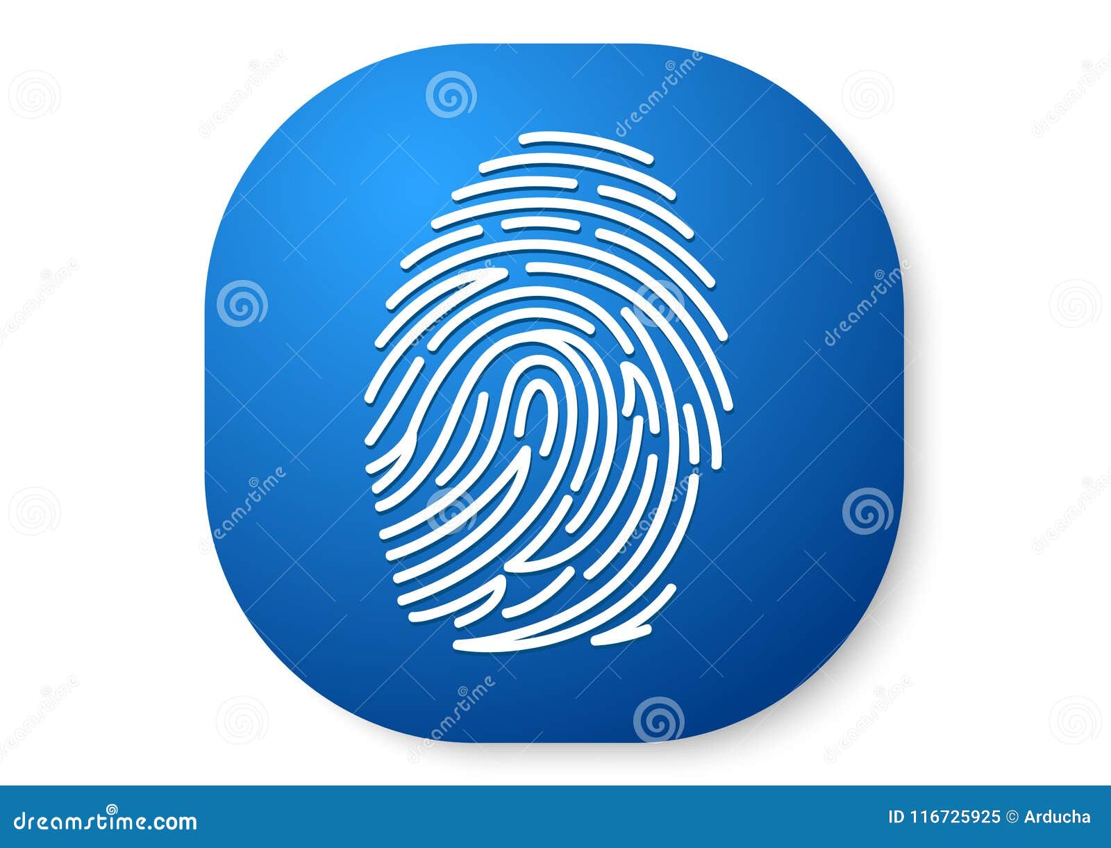Fingerprints blue icon stock vector. Illustration of open - 116725925