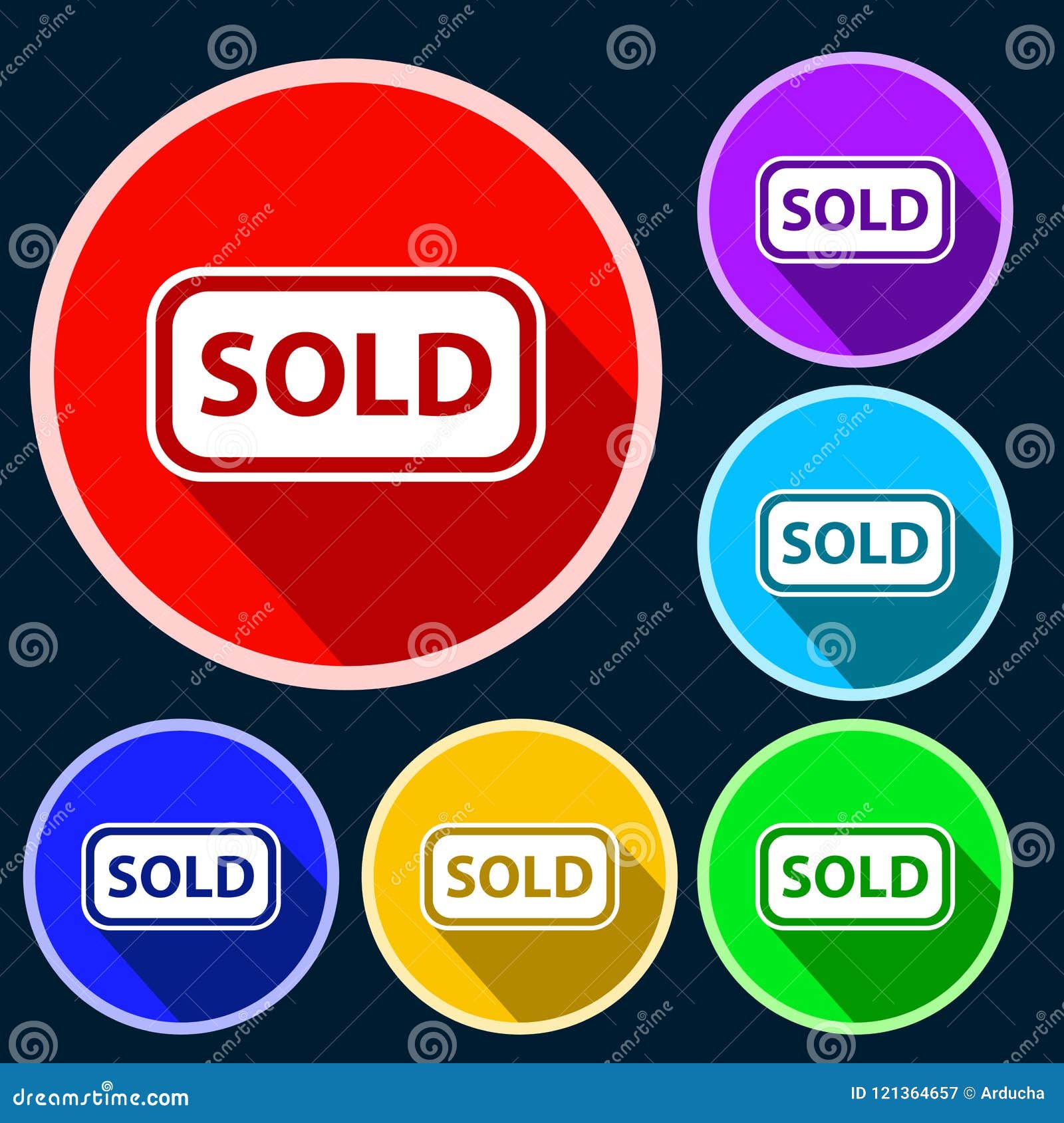 Sold stock vector. Illustration of symbol, marketing - 121364657