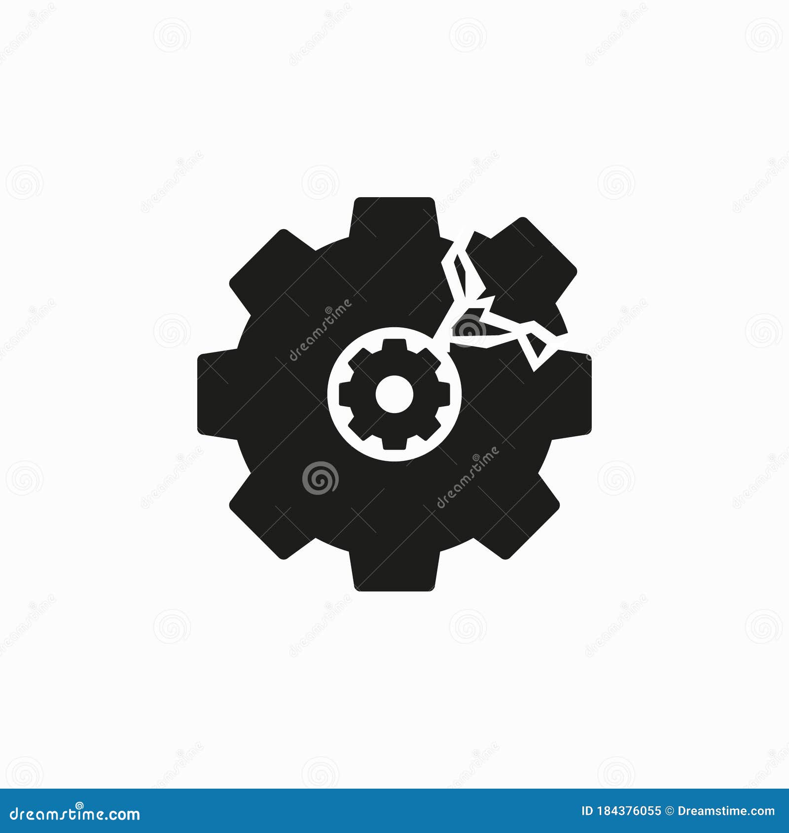 Vector Design Illustration of a Broken Gear Wheel. Stock Vector ...